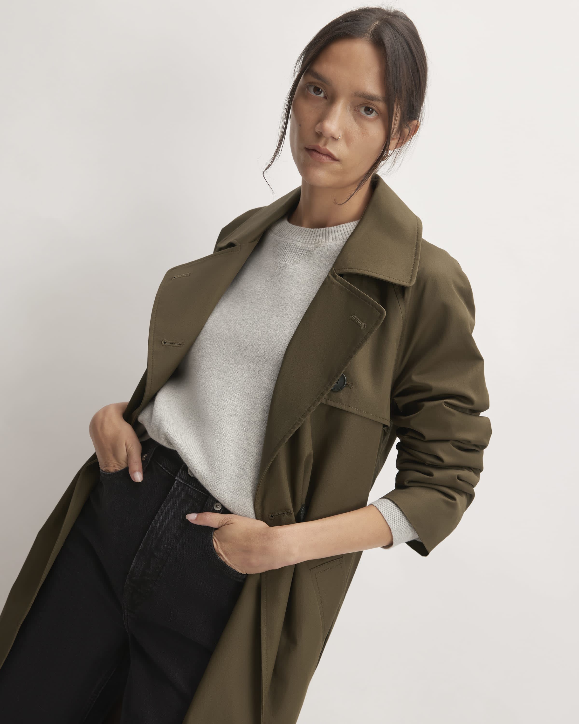 The Cotton Modern Trench Coat Beech – Everlane