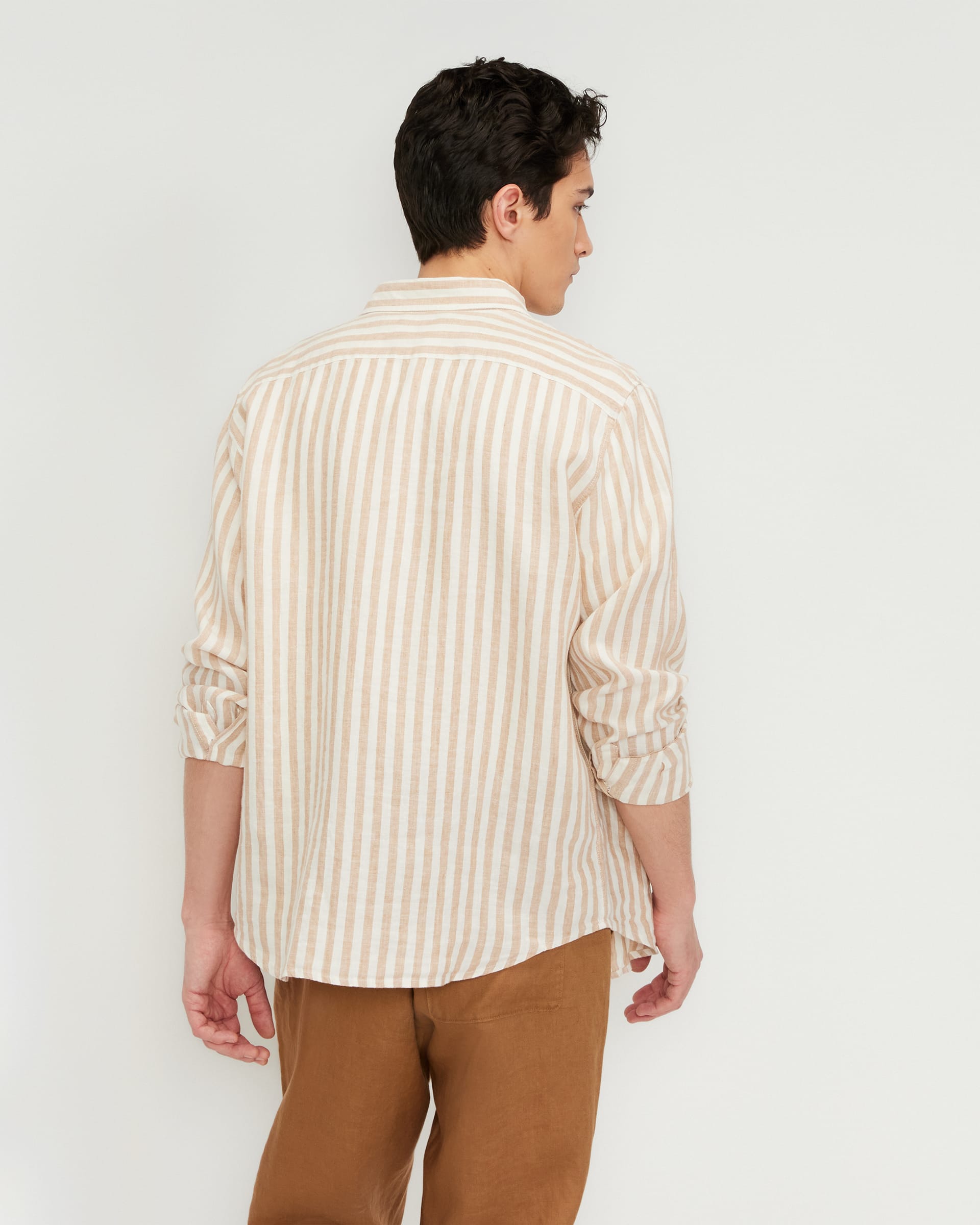 The Linen Standard Fit Shirt Bone / Caramel – Everlane