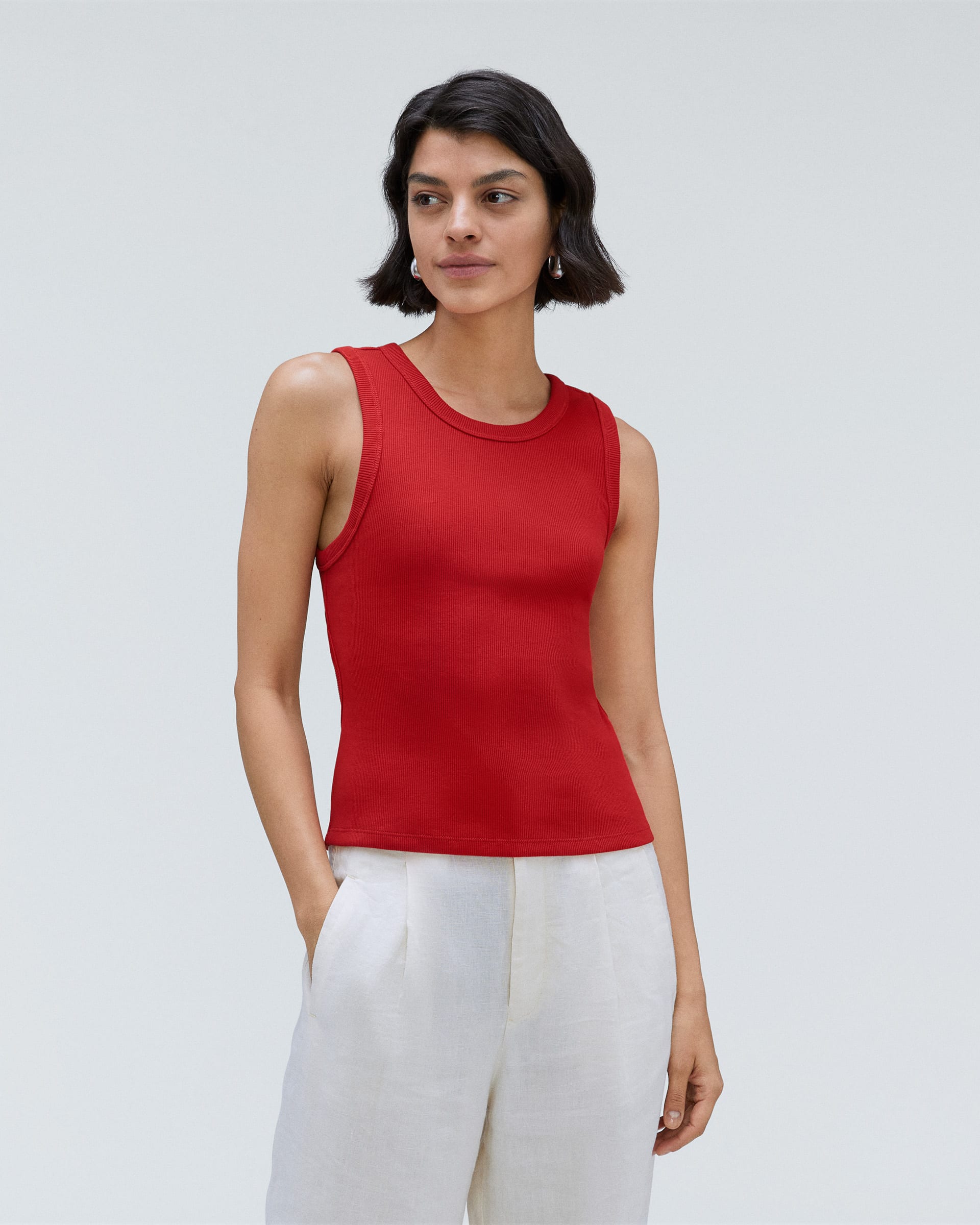 The Ribbed Cutout Tank Ruby – Everlane