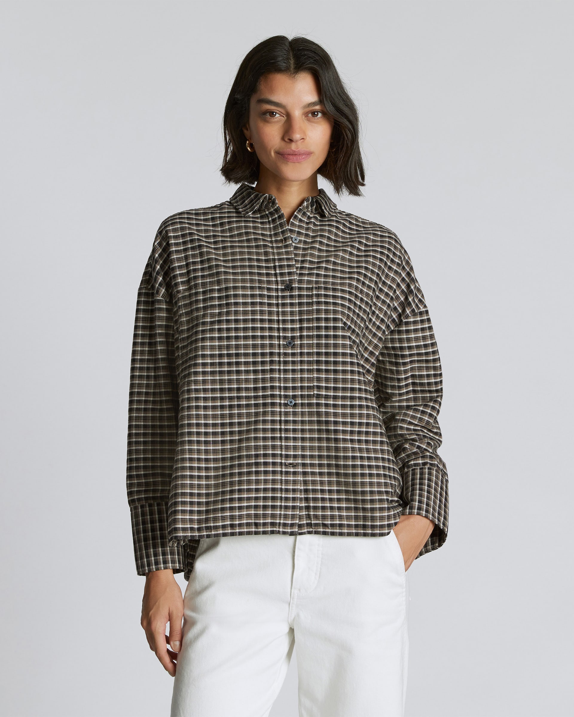 The Boxy Oxford Falcon Mini Plaid – Everlane