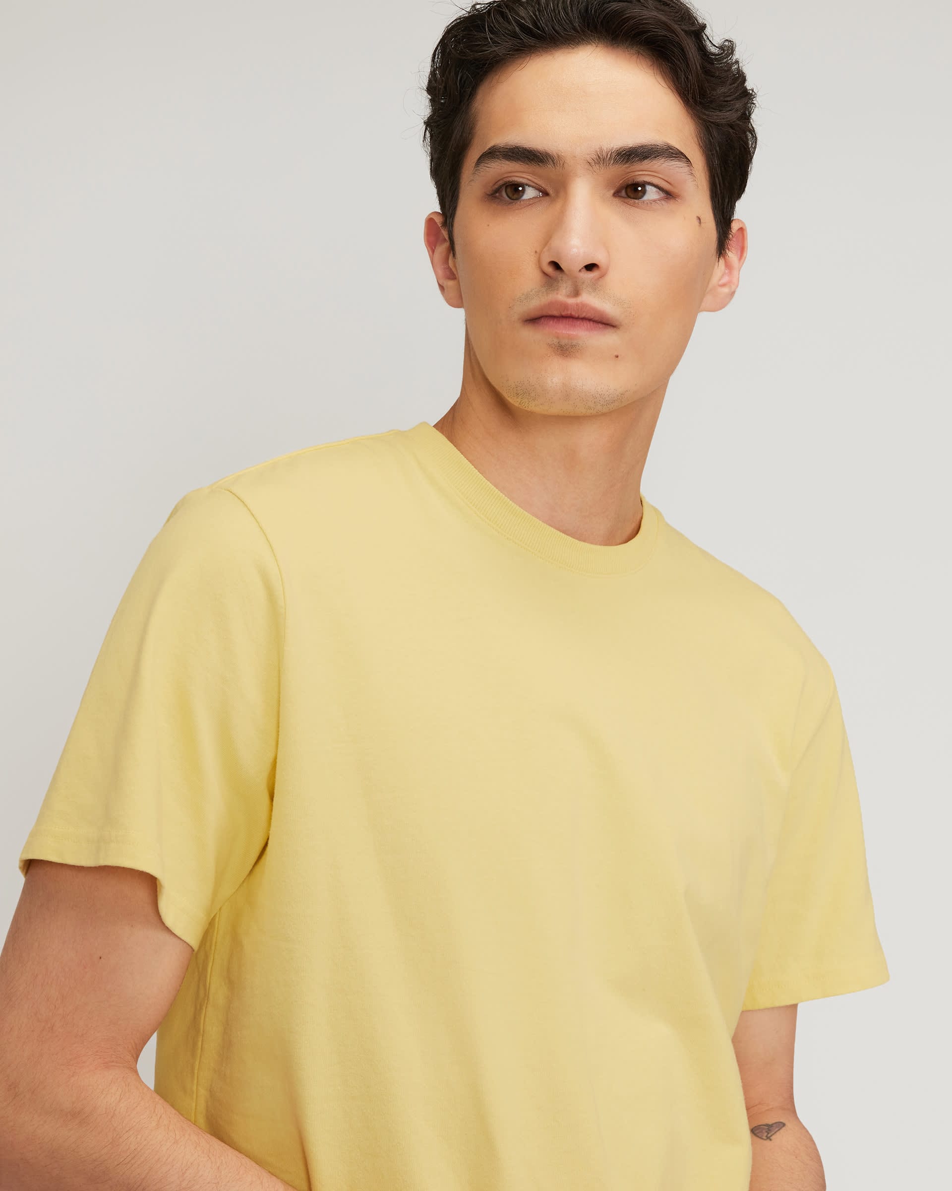 The Premium-Weight Relaxed Crew | Uniform Pale Yellow – Everlane
