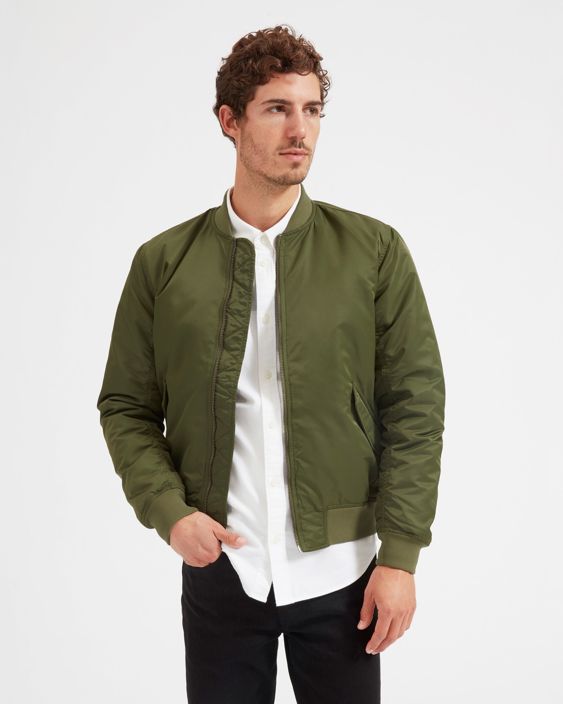 The Filled Nylon Bomber Jacket Surplus – Everlane