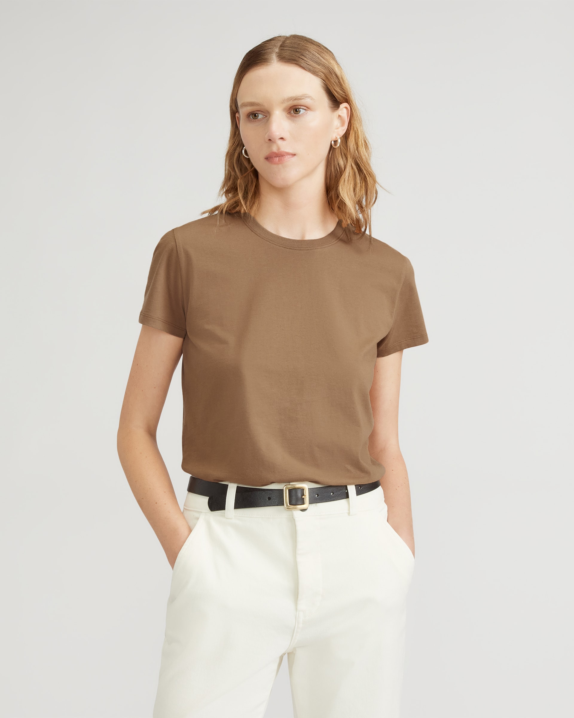 The Organic Cotton Box-Cut Tee Toasted Coconut – Everlane
