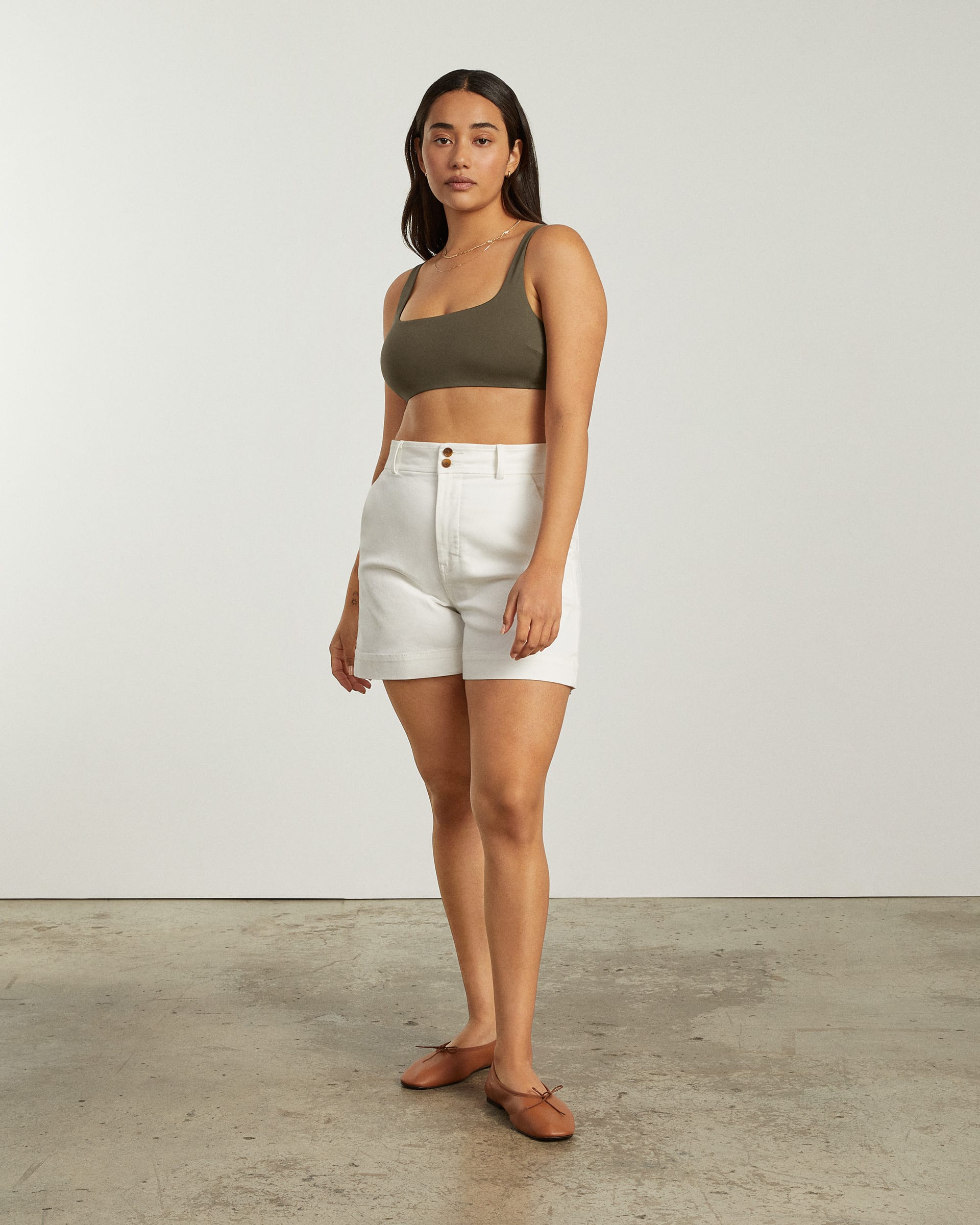 The Square-Neck Bikini Top Beech – Everlane