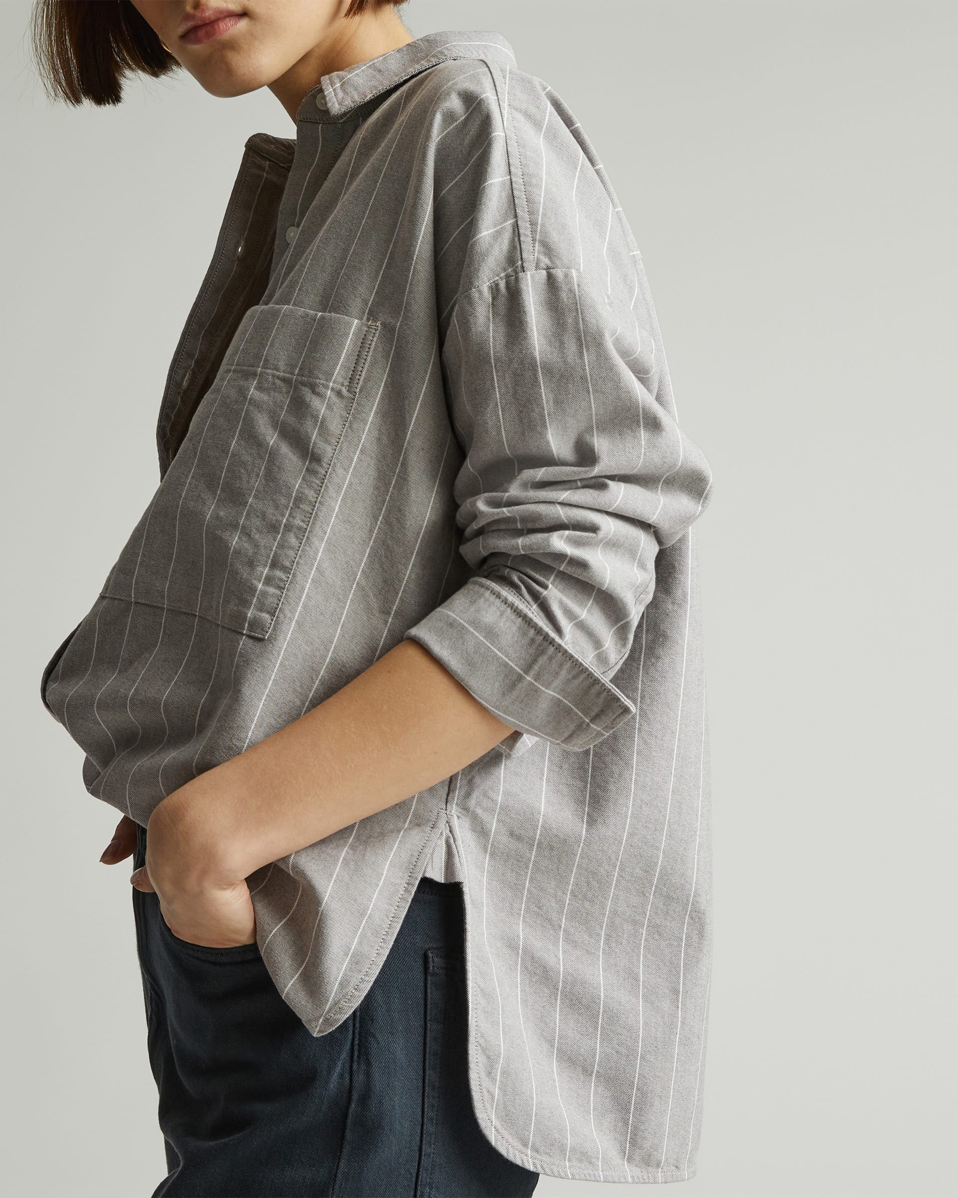 The Boxy Oxford Chocolate Brown / White – Everlane
