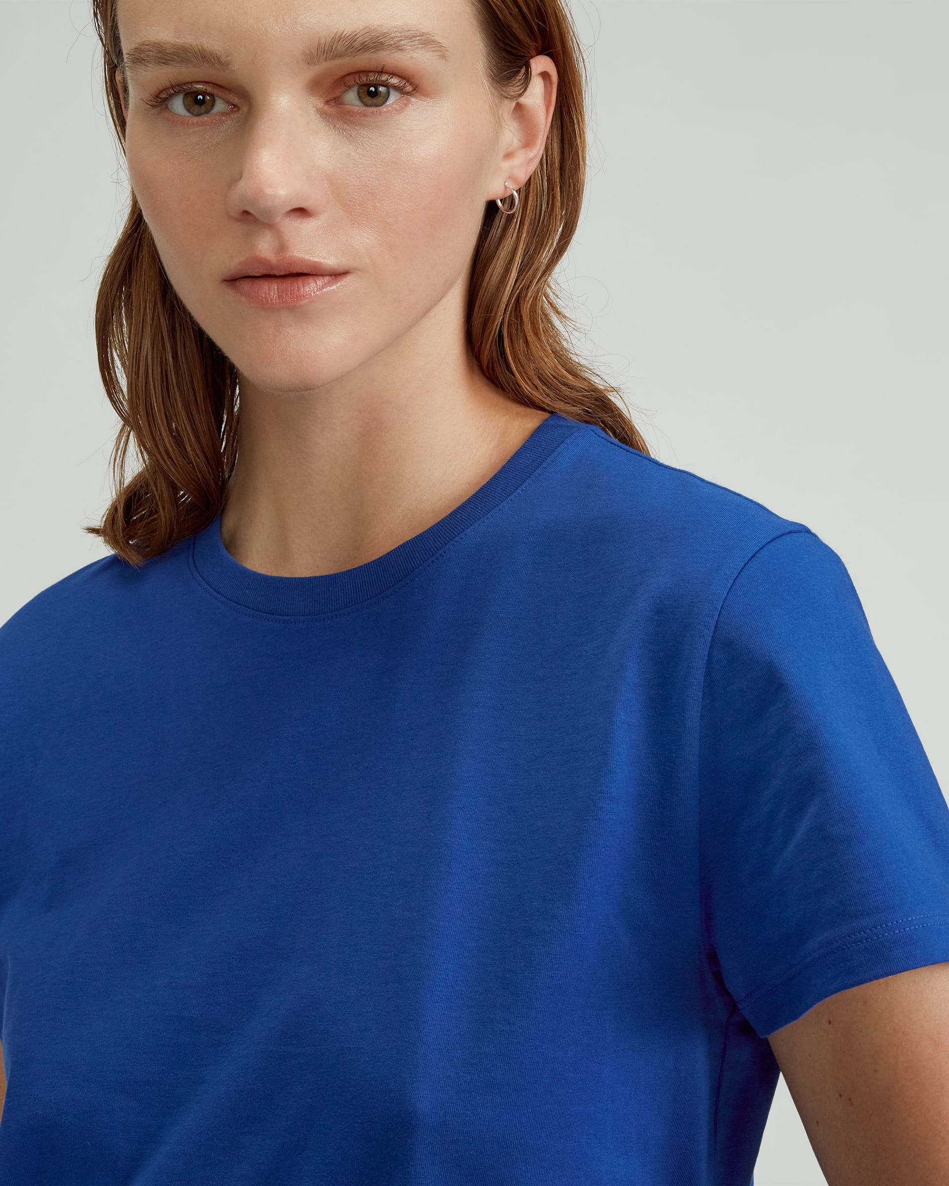 The Organic Cotton Box-Cut Tee Mazarine Blue – Everlane