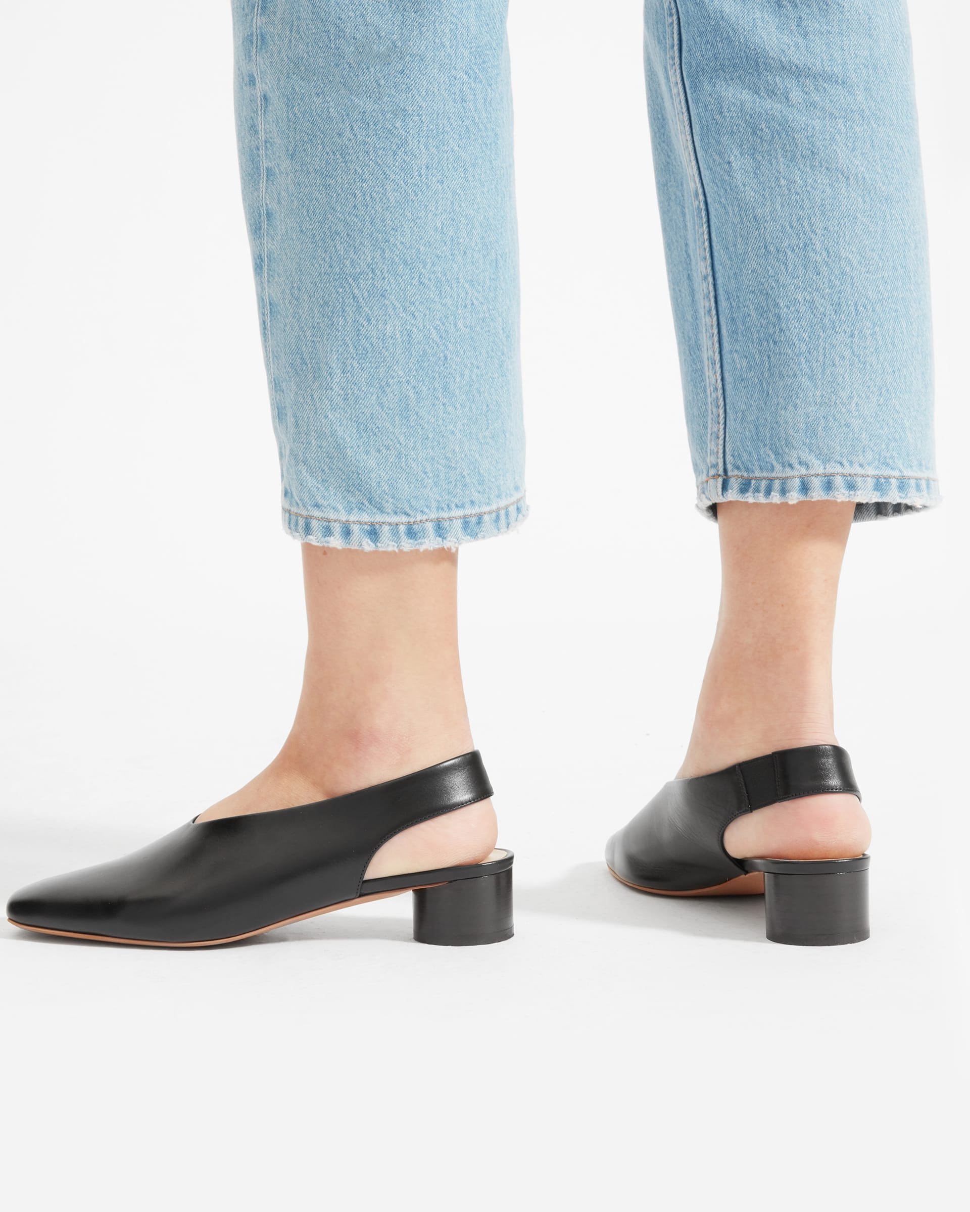 The Square Toe Slingback Black – Everlane