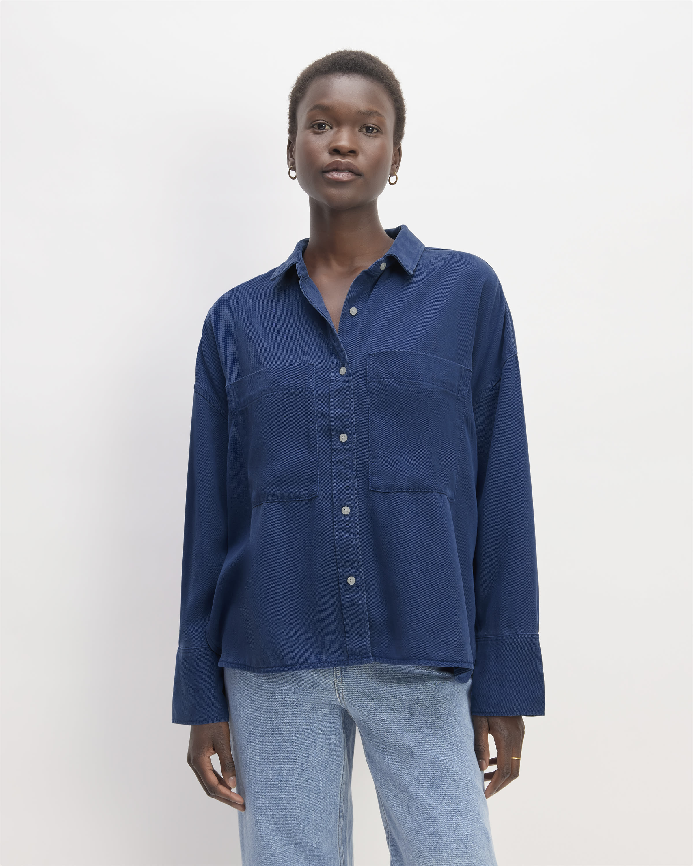 The TENCEL™ Boxy Shirt Bellwether Blue – Everlane