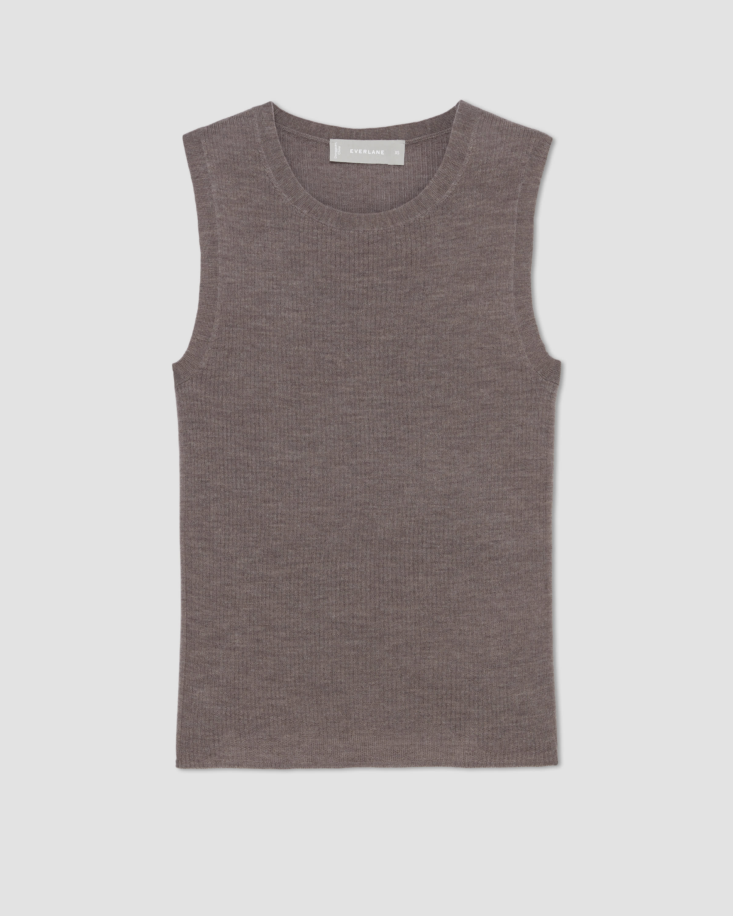The Ultrafine Merino Ribbed Shell Tank Heather Cocoa – Everlane