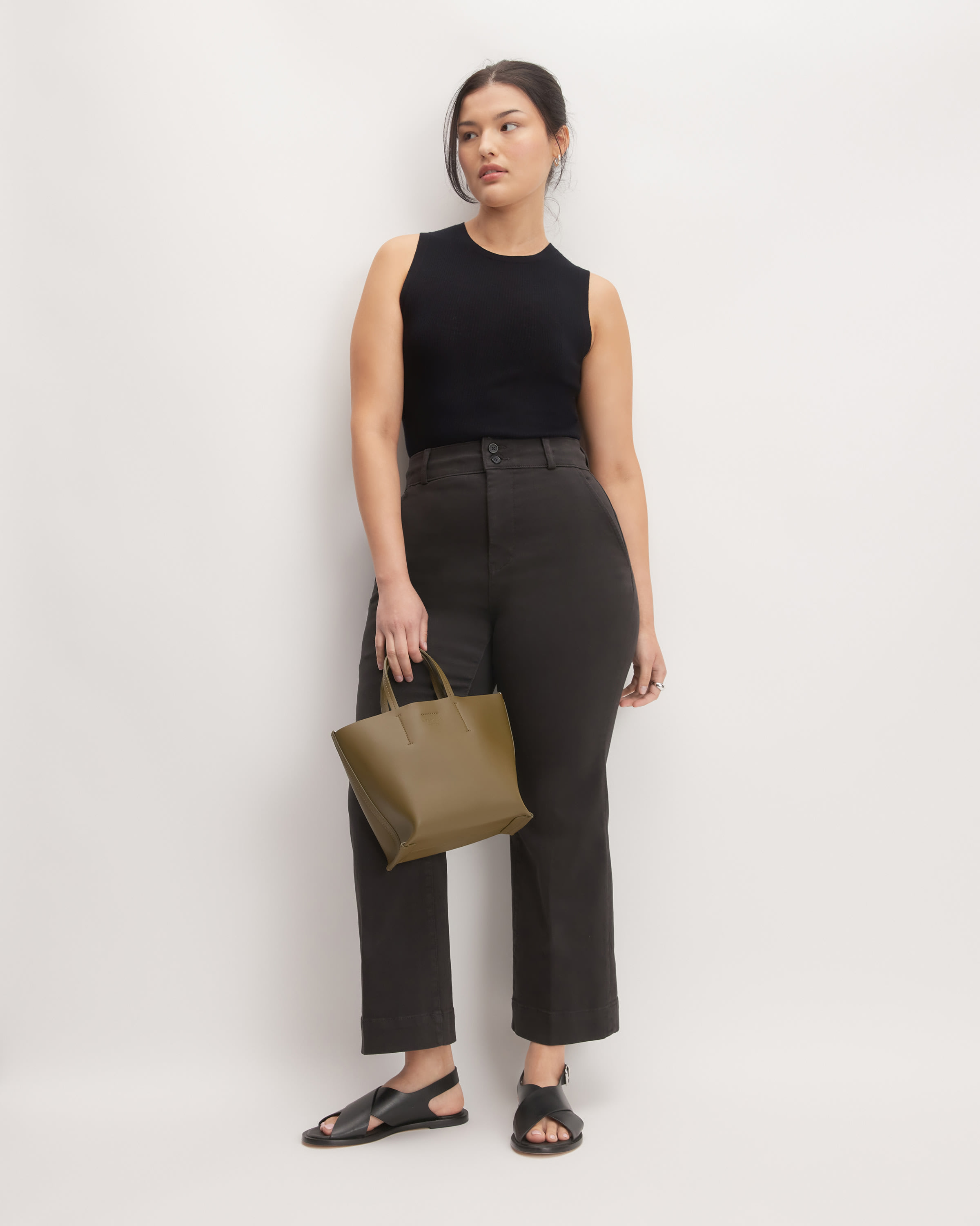 The Ultrafine Merino Ribbed Shell Tank Black – Everlane