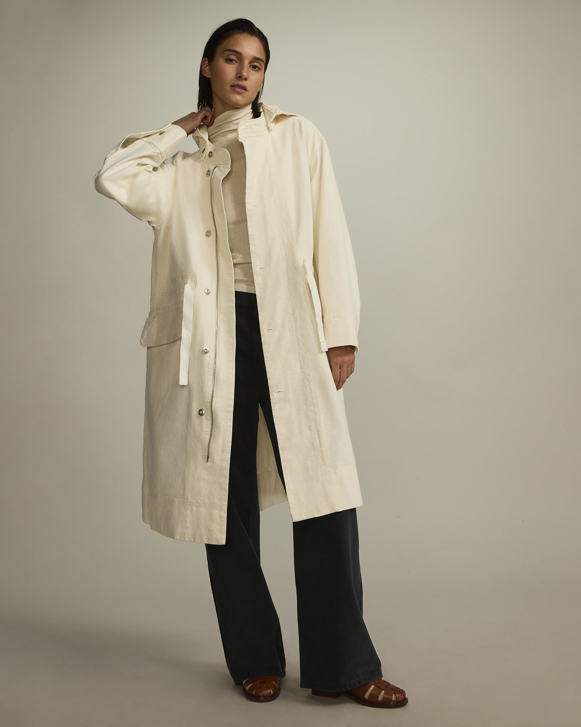 The Canvas Organic Cotton Parka Bone – Everlane