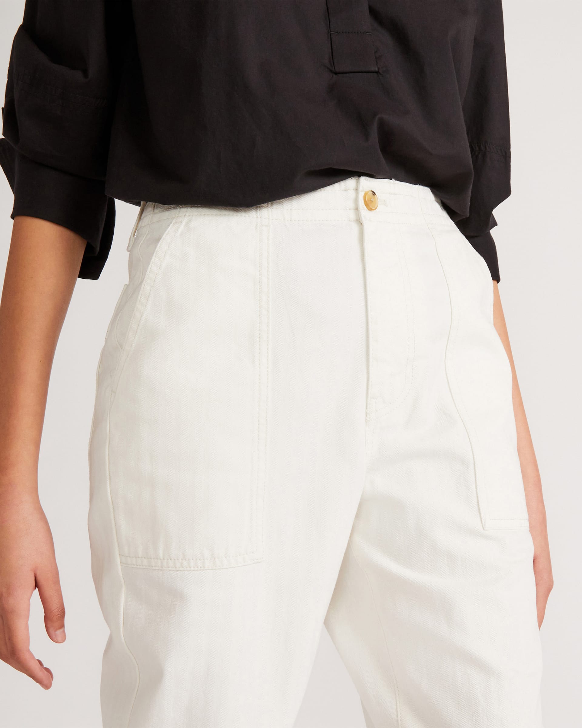 The Organic Cotton Herringbone Pant Bone – Everlane