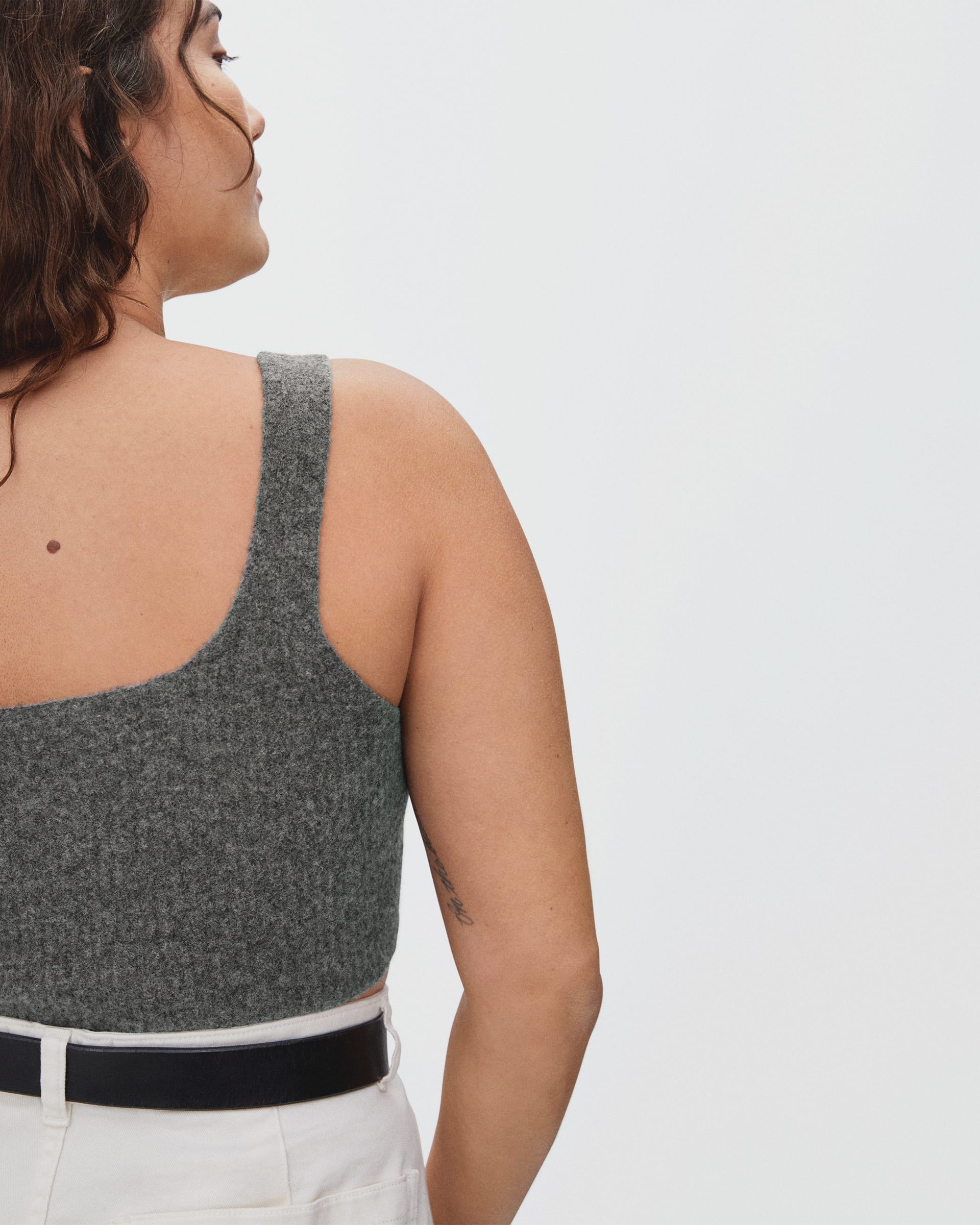 The Cozy-Stretch Tank Heathered Charcoal – Everlane