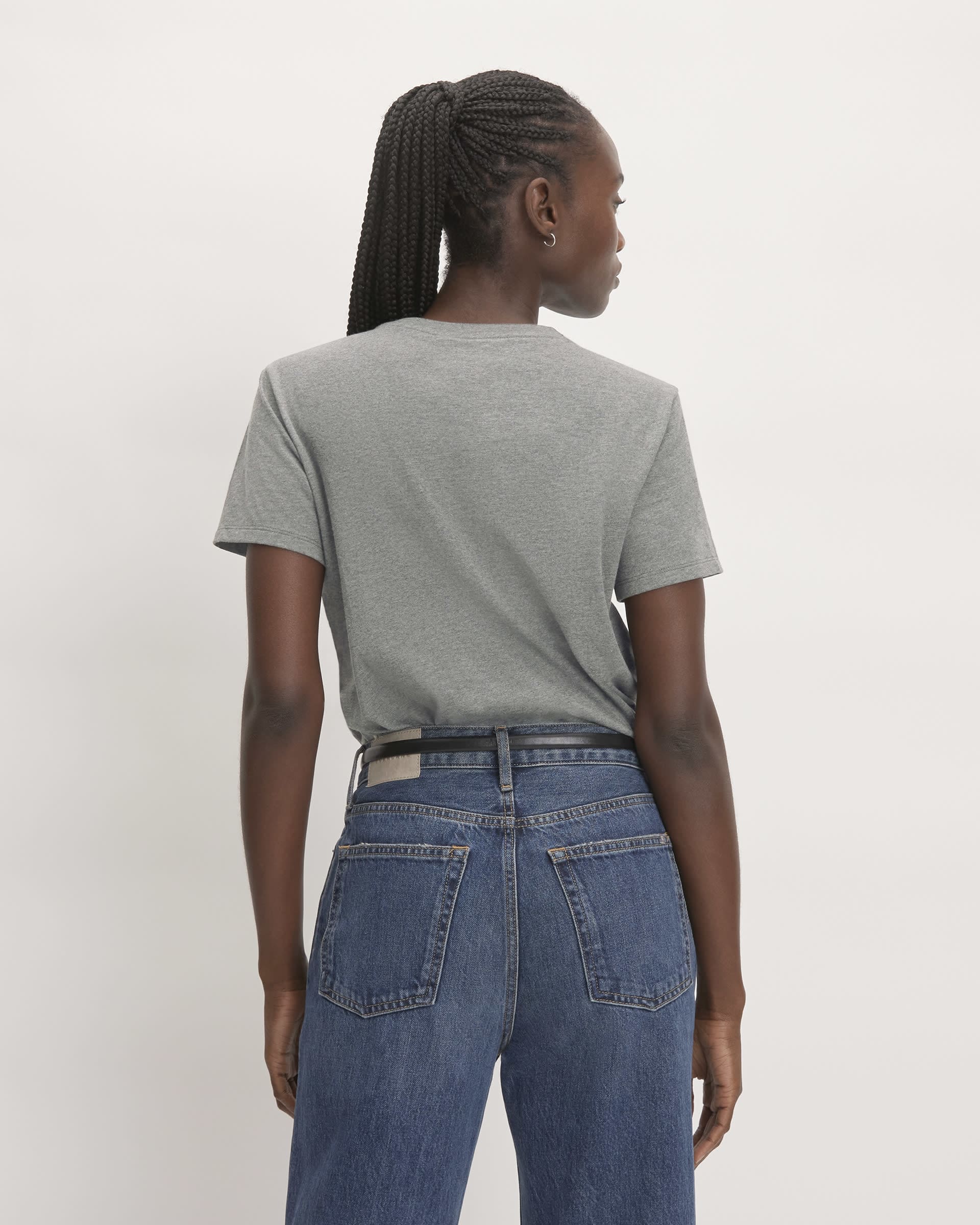 The Organic Cotton Box-Cut Tee Heathered Charcoal – Everlane
