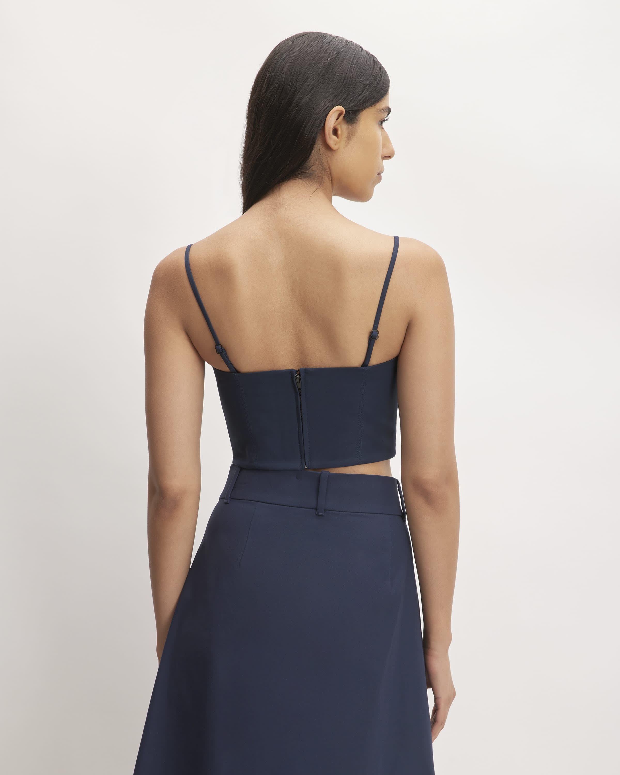 The Structured Cotton Bustier Navy – Everlane