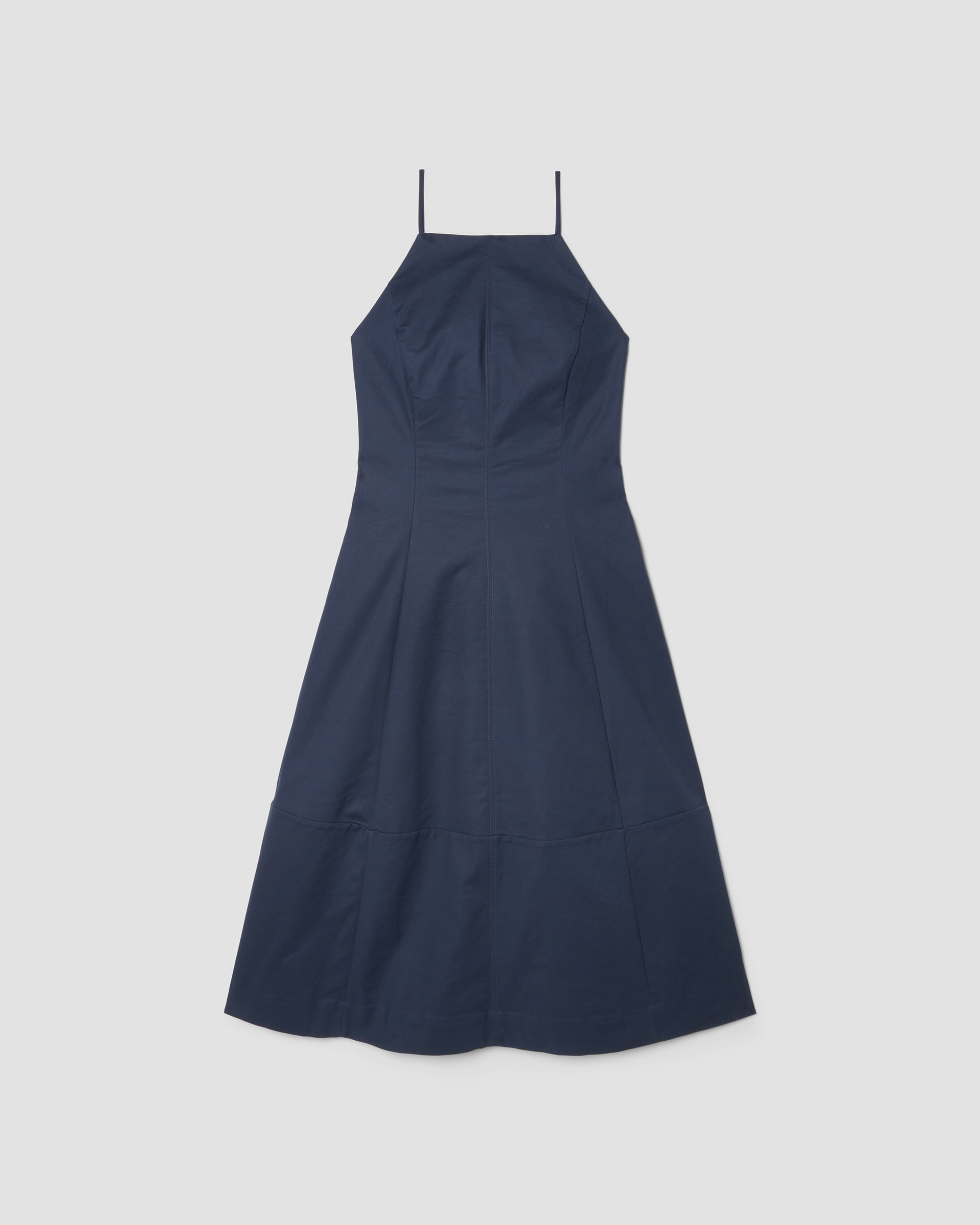 The Structured Cotton Bell Dress Navy – Everlane
