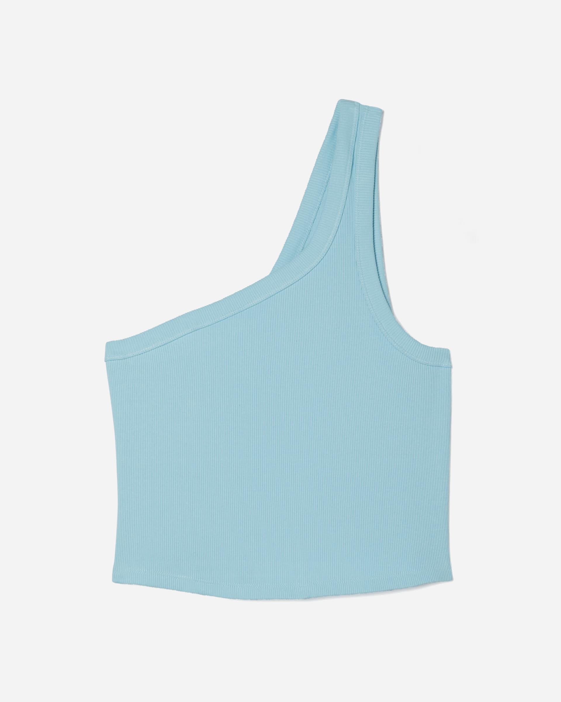 The Ribbed One-Shoulder Tank Ice Blue – Everlane