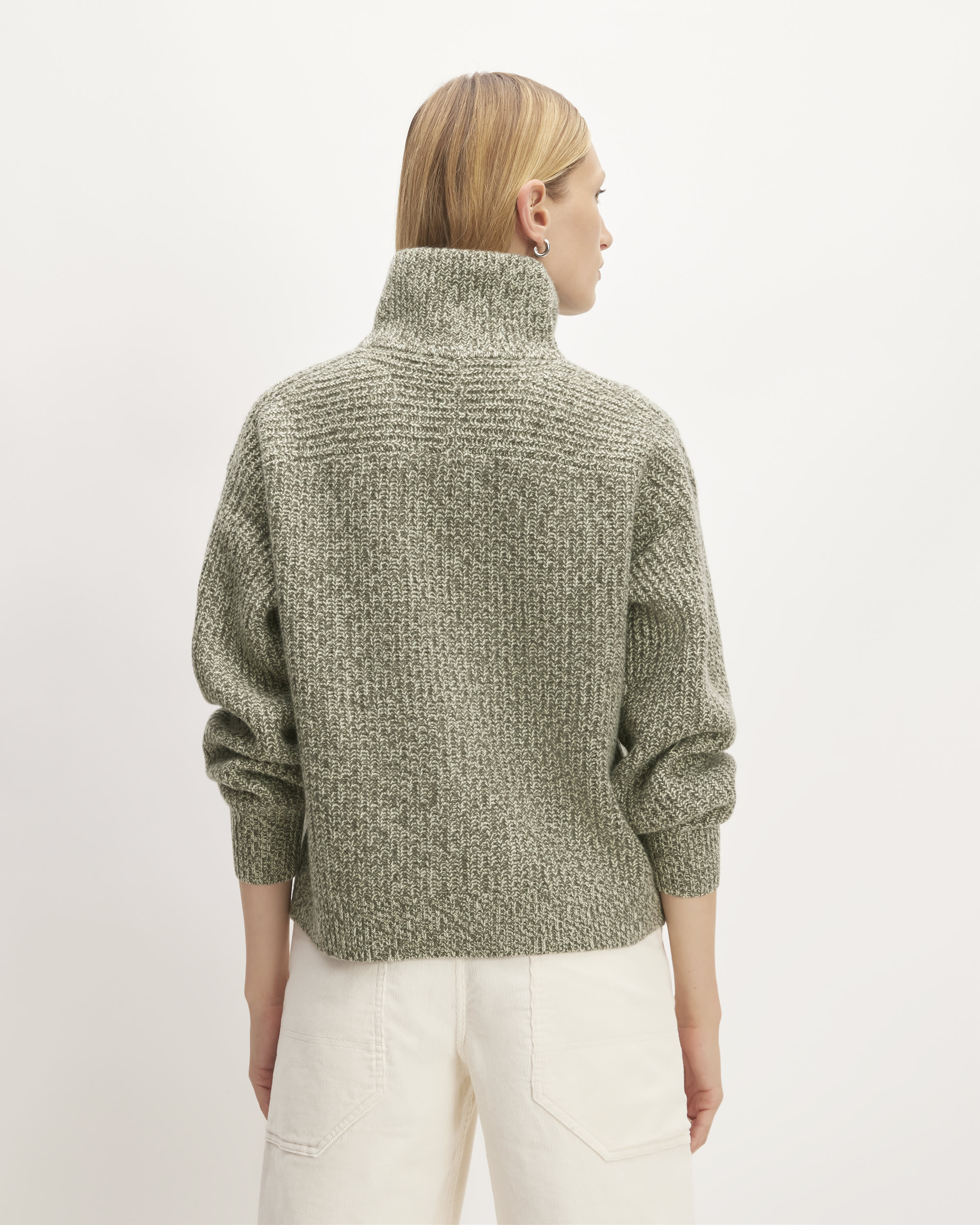 The Felted Merino Half-zip Sweater Seafoam Green   Kambaba Twist – Everlane