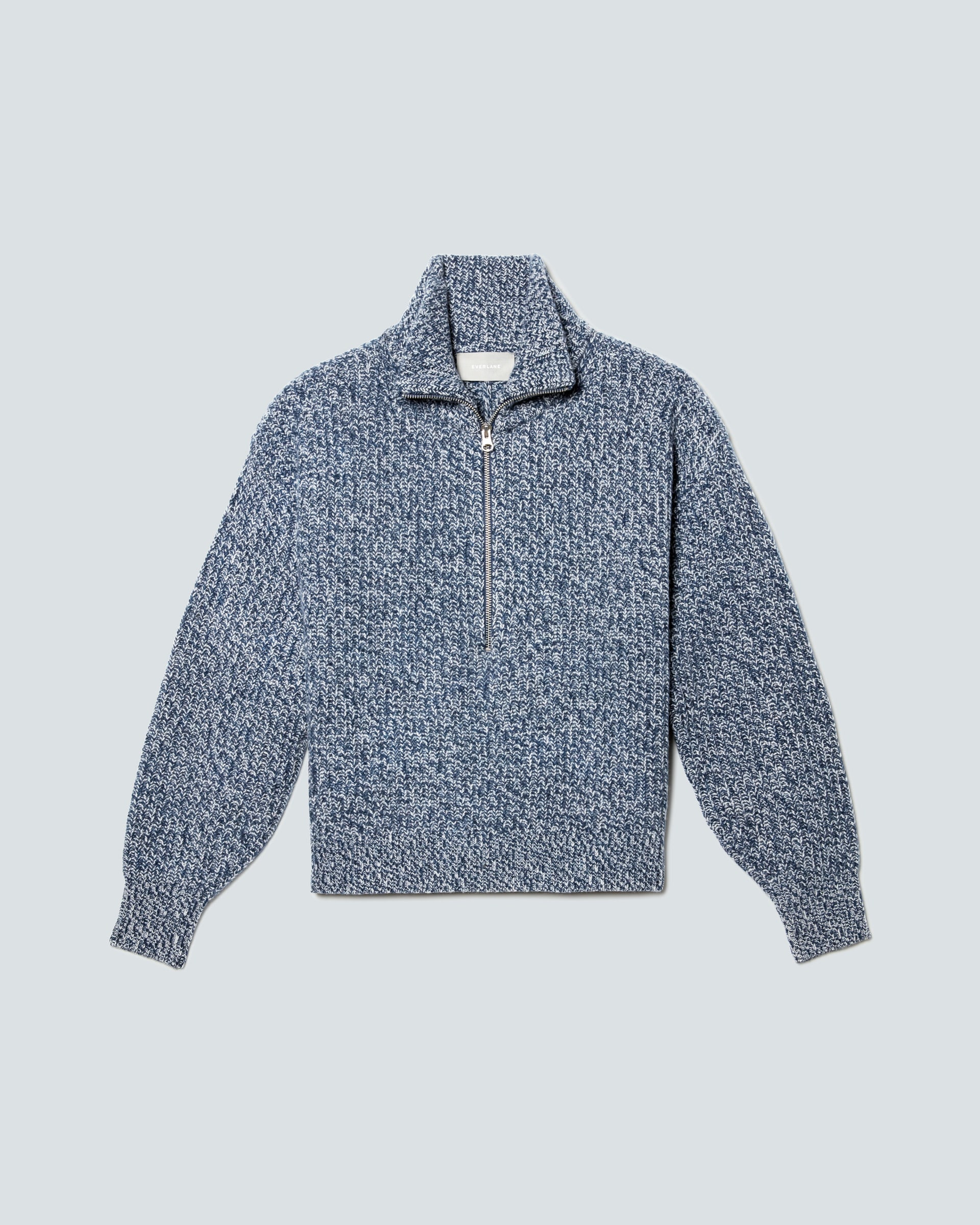 The Felted Merino Half-Zip Sweater Dark Mallard / Oat Twist – Everlane