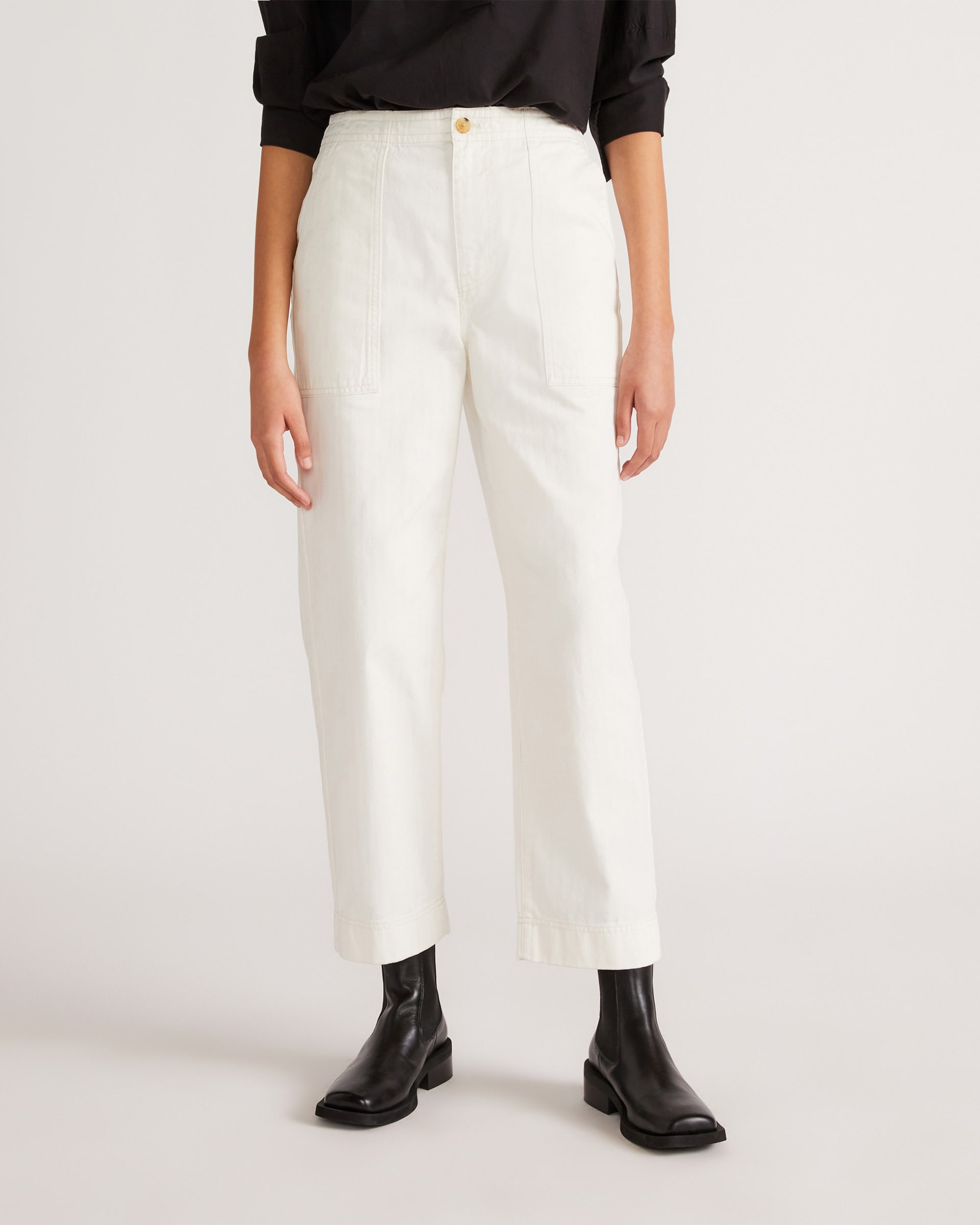 The Organic Cotton Herringbone Pant Bone – Everlane