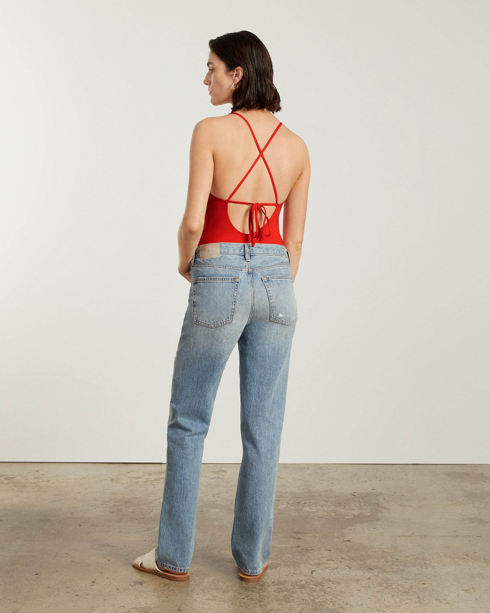 The String One-Piece Bright Red – Everlane