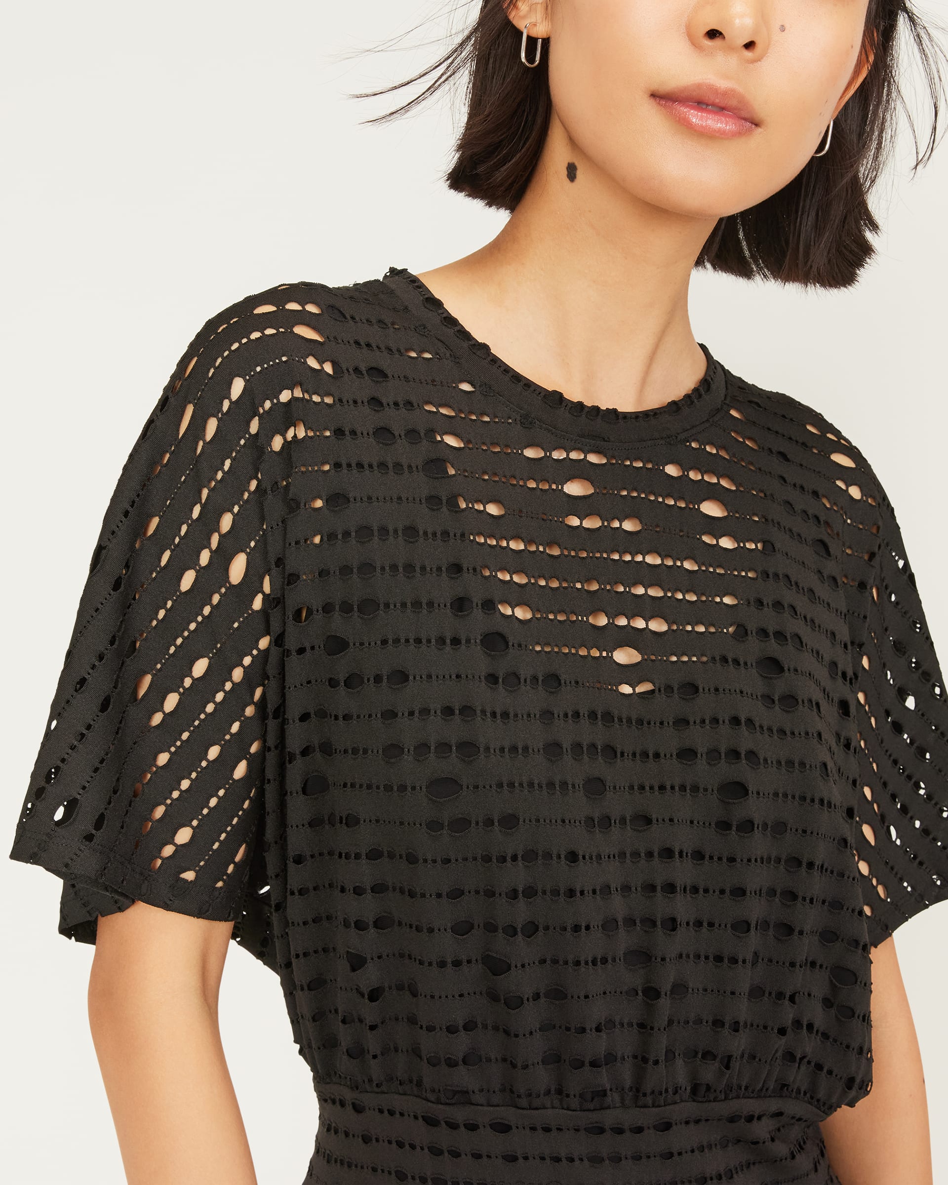 The Eyelet Waisted Dress Black – Everlane