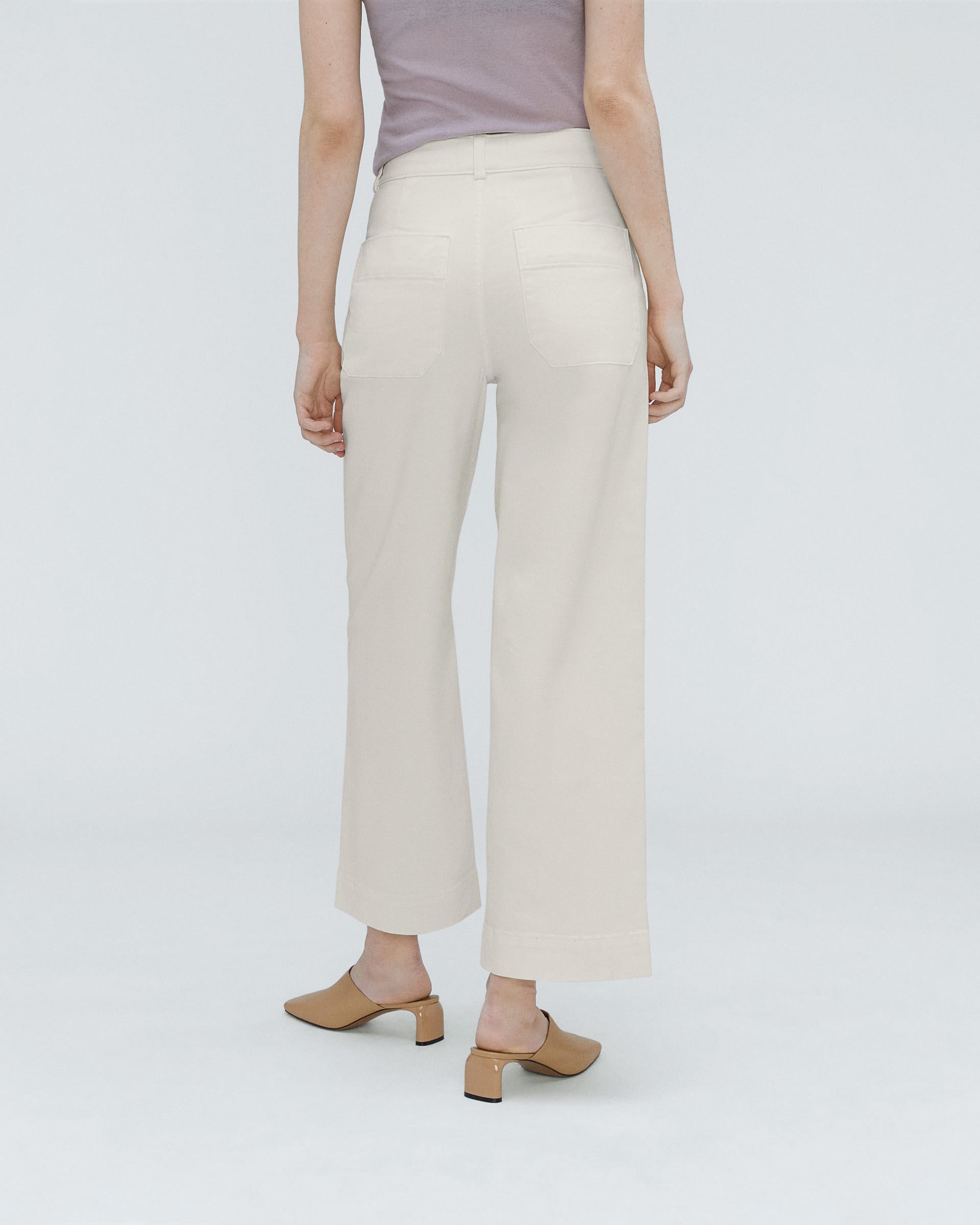 The Organic Wide-Leg Pant Bone – Everlane