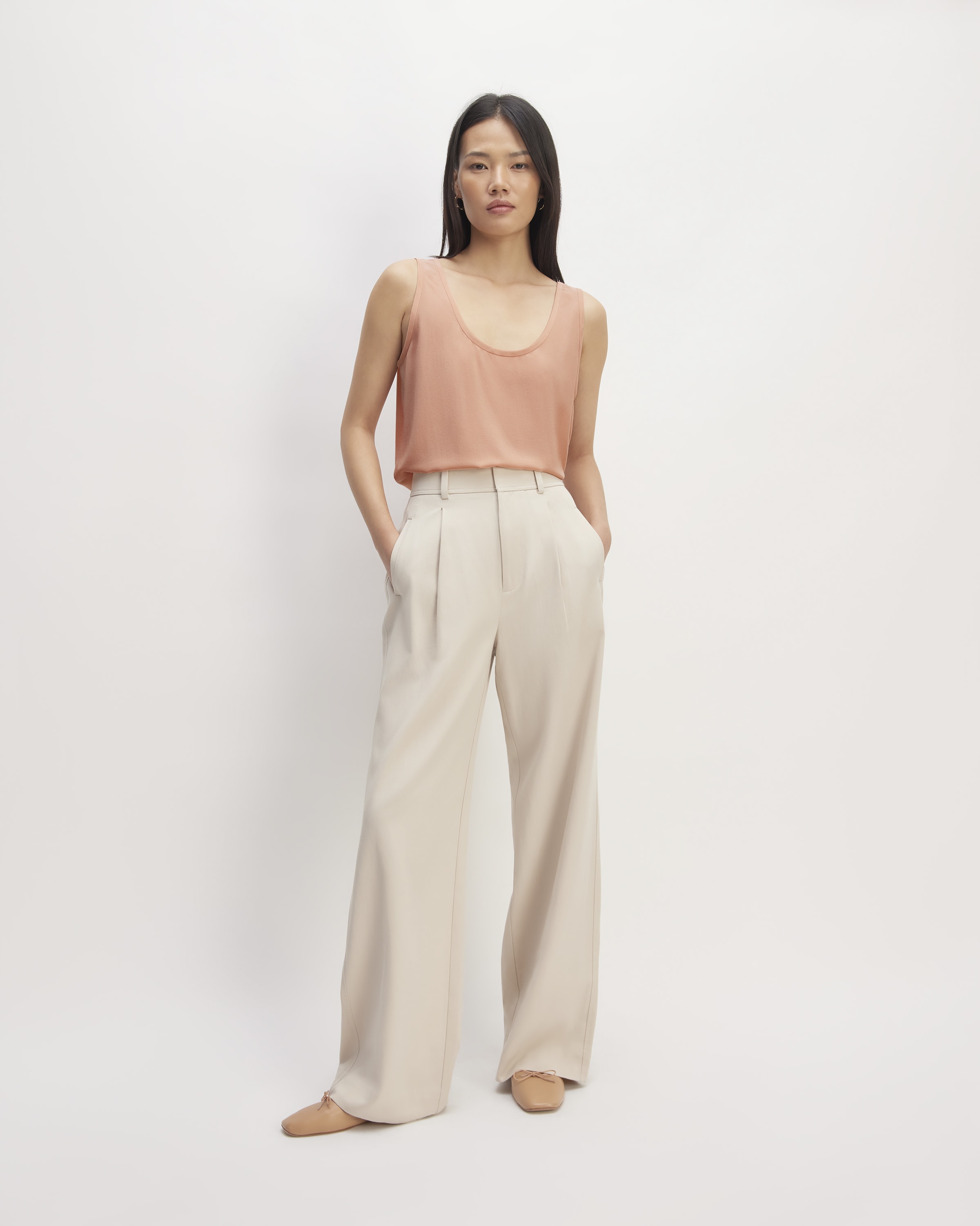 The Washable Clean Silk Scoop-Neck Tank Blush Pink – Everlane