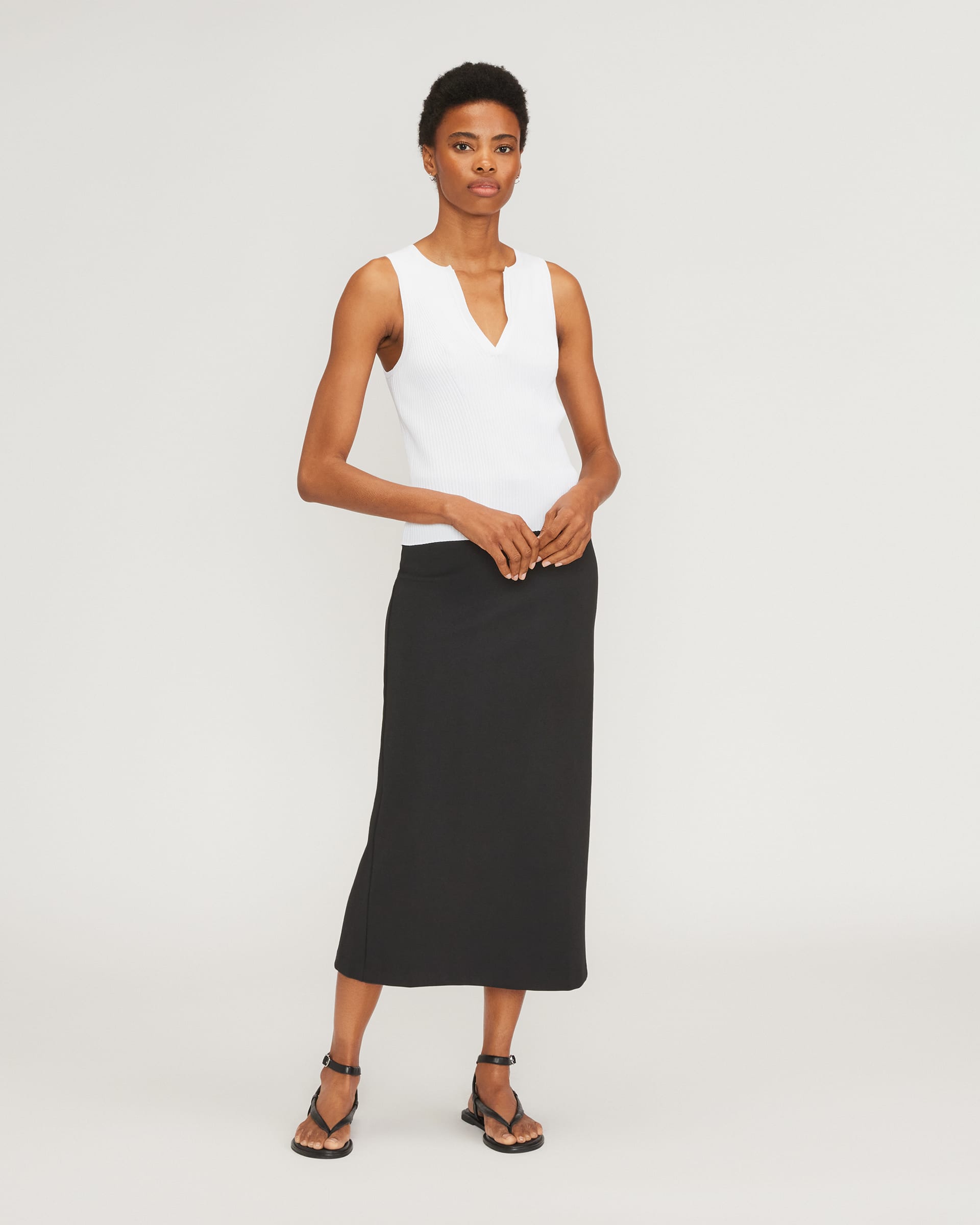 The Ribbed Cutaway Tank White – Everlane