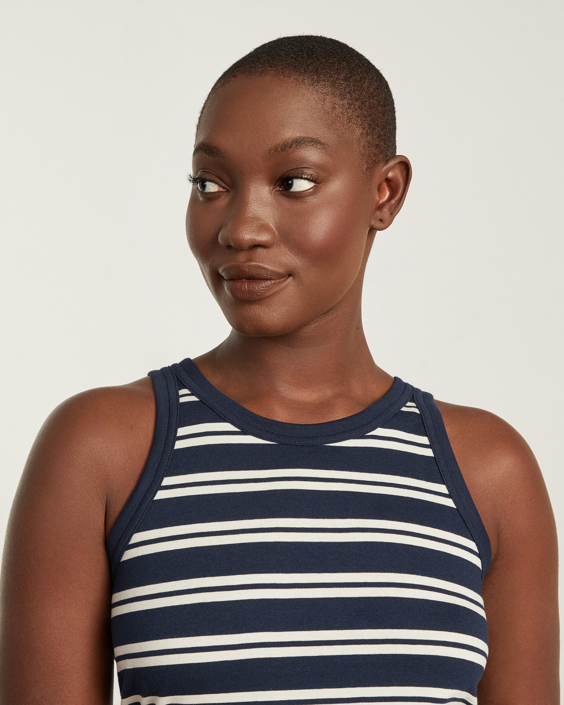 The Organic Cotton Cutaway Tank Navy / Tan – Everlane