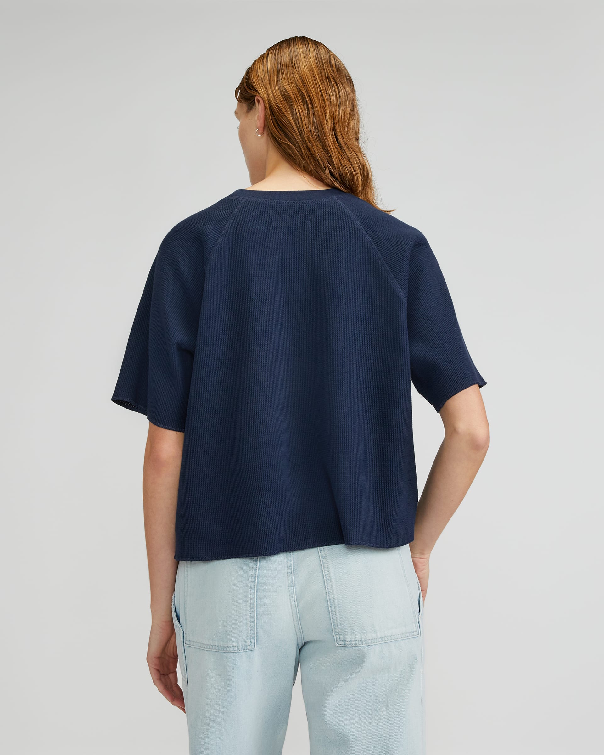 The Organic Cotton Waffle Raglan Tee Navy – Everlane