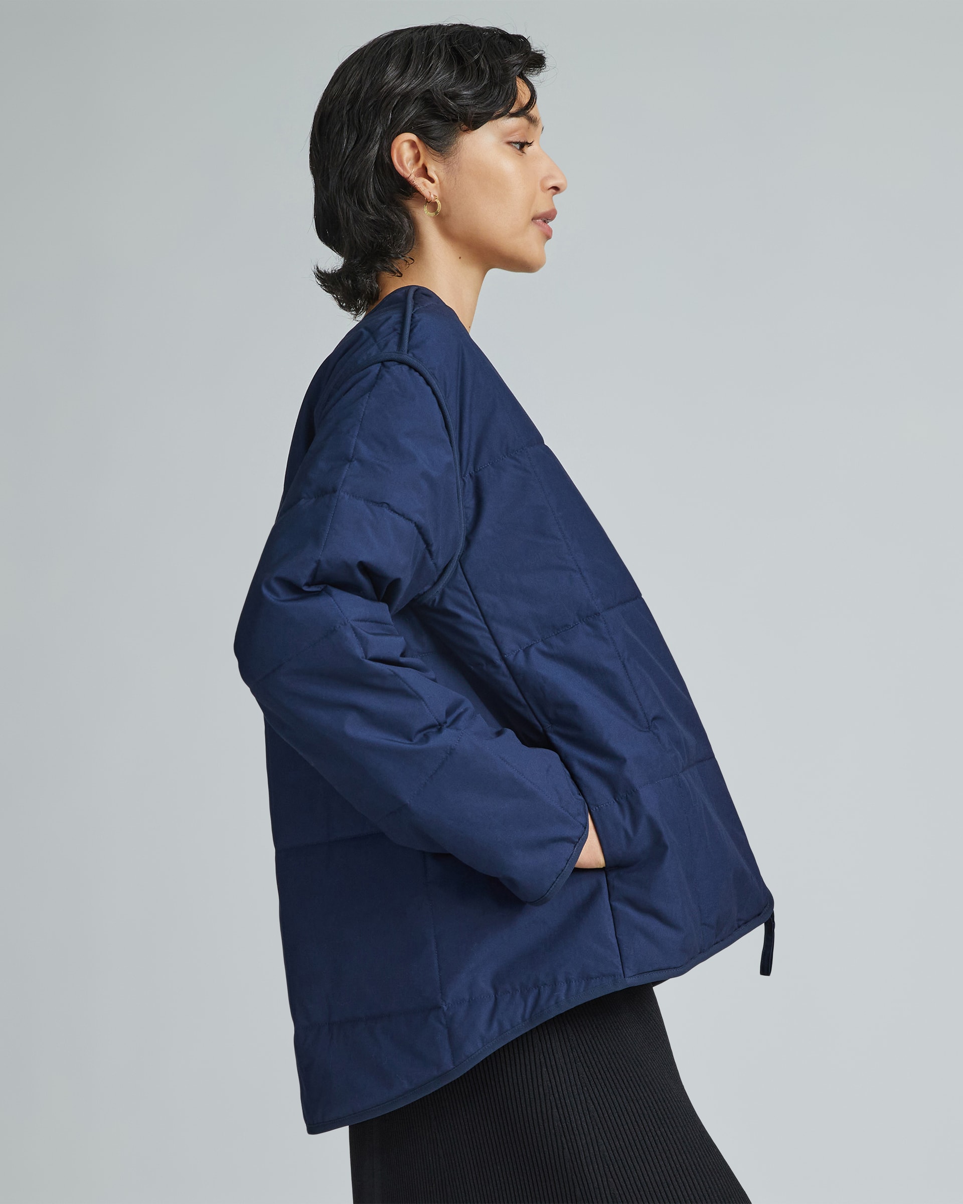The Quilted Cotton Liner Navy – Everlane