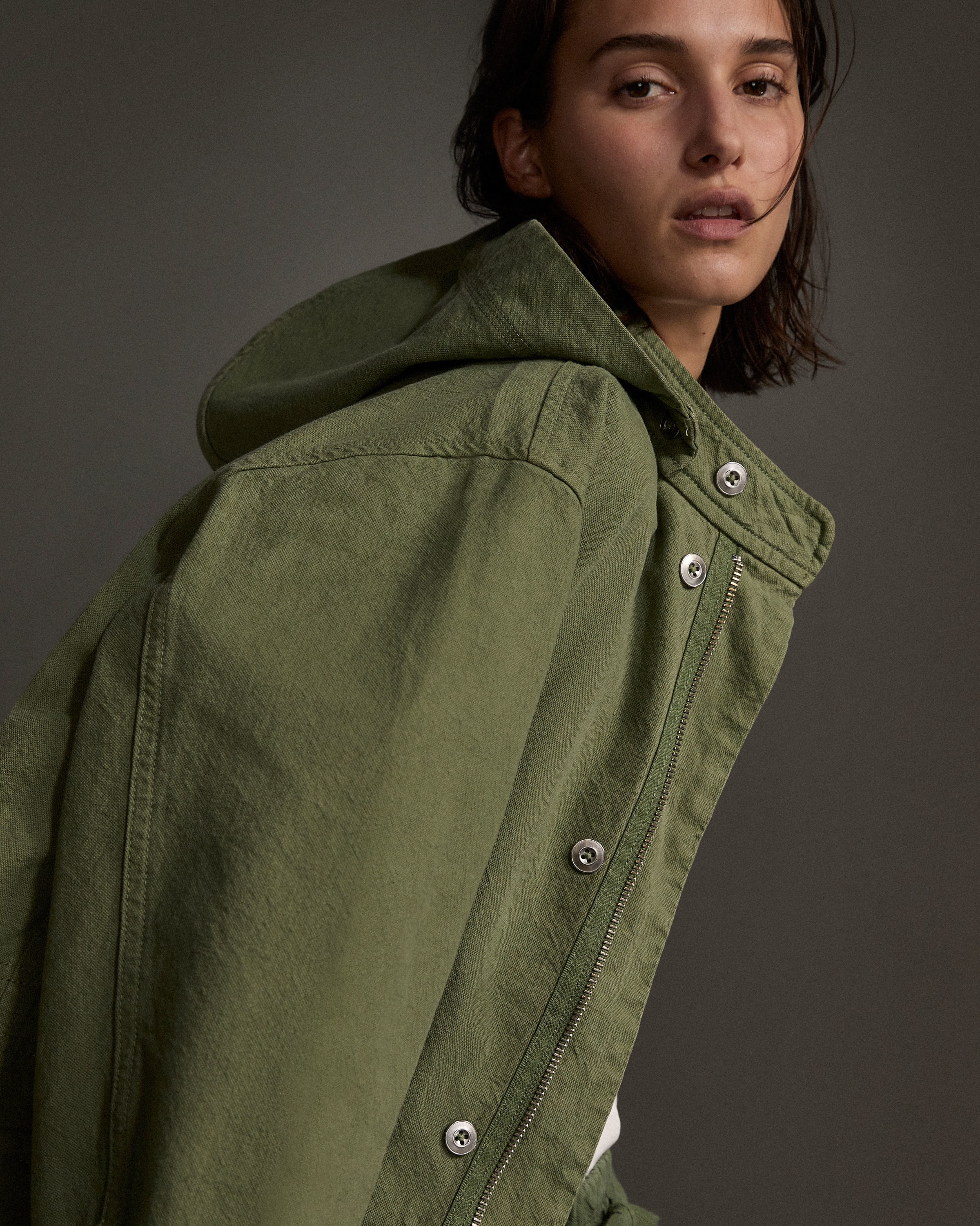 The Canvas Organic Cotton Parka Forest Green – Everlane