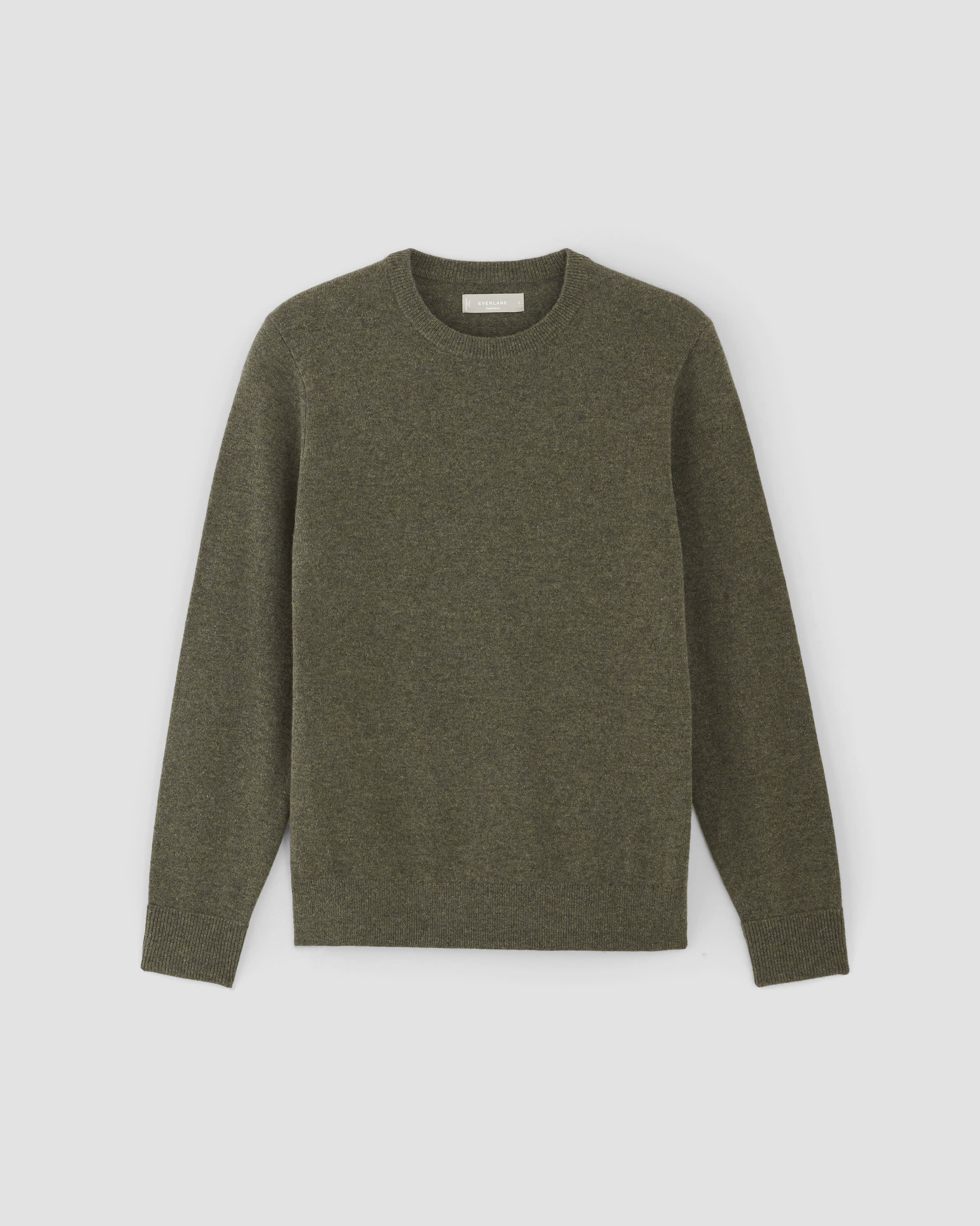 The Grade-A Cashmere Crew Heather Army Green – Everlane