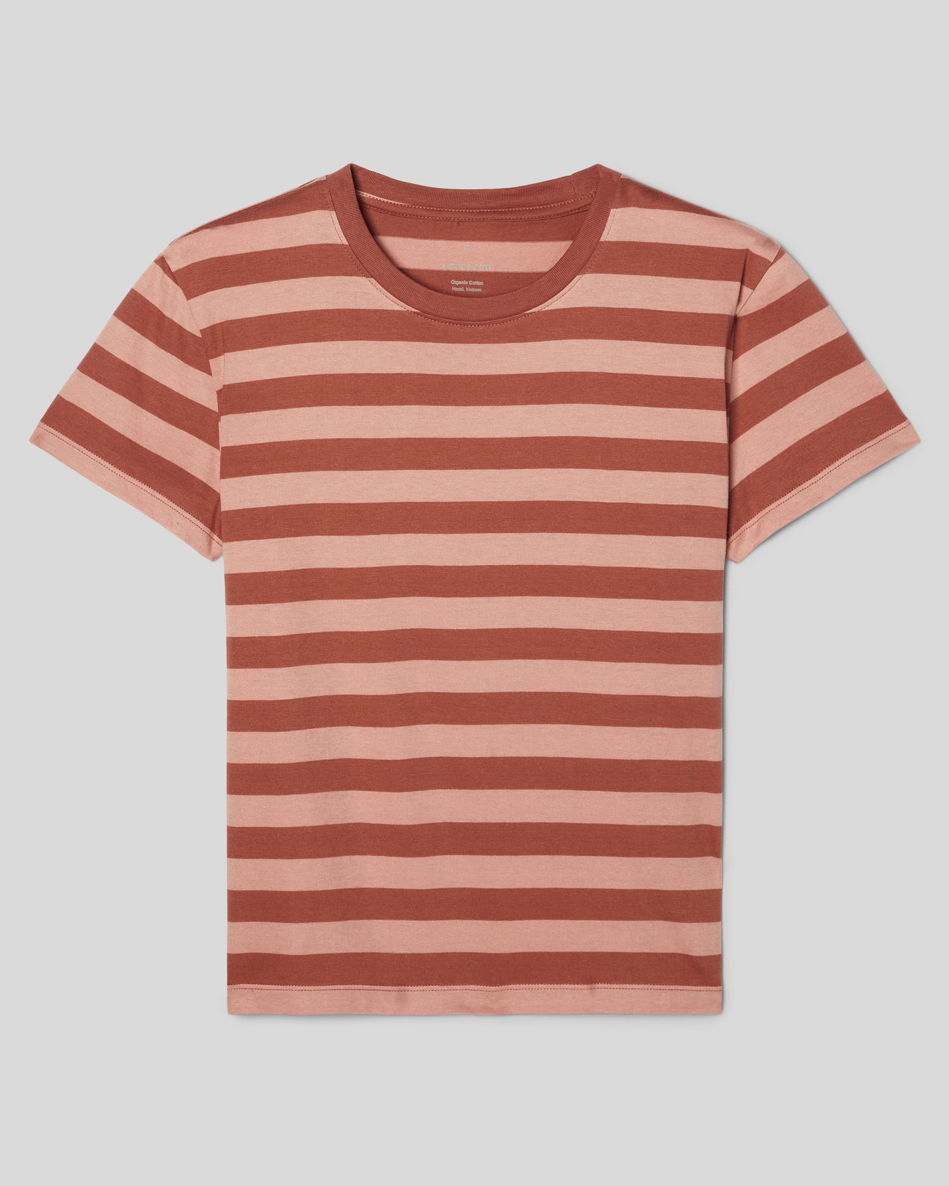 The Organic Cotton Box-Cut Tee Redwood Stripe – Everlane