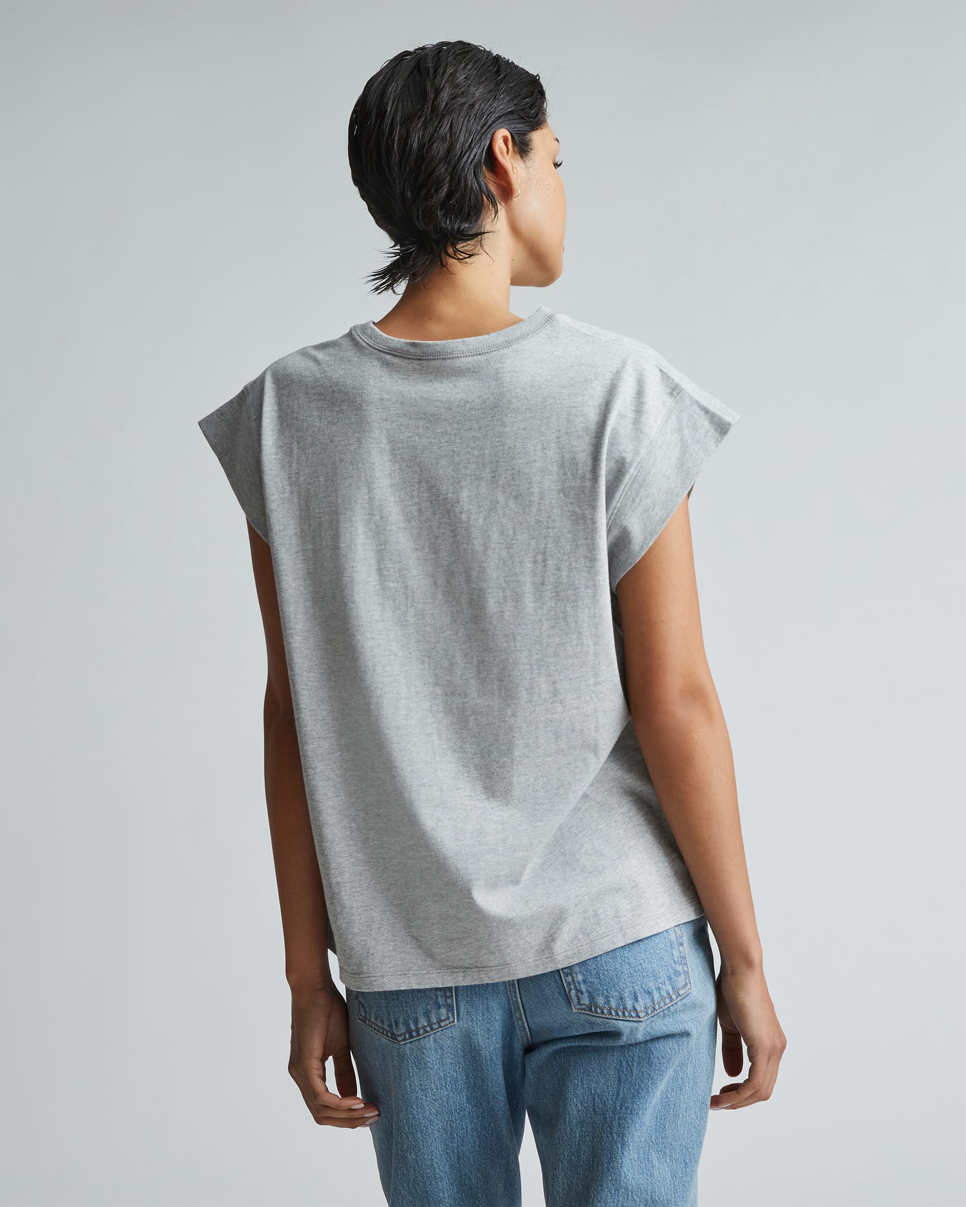 The Organic Cotton Muscle Tee Heather Grey – Everlane