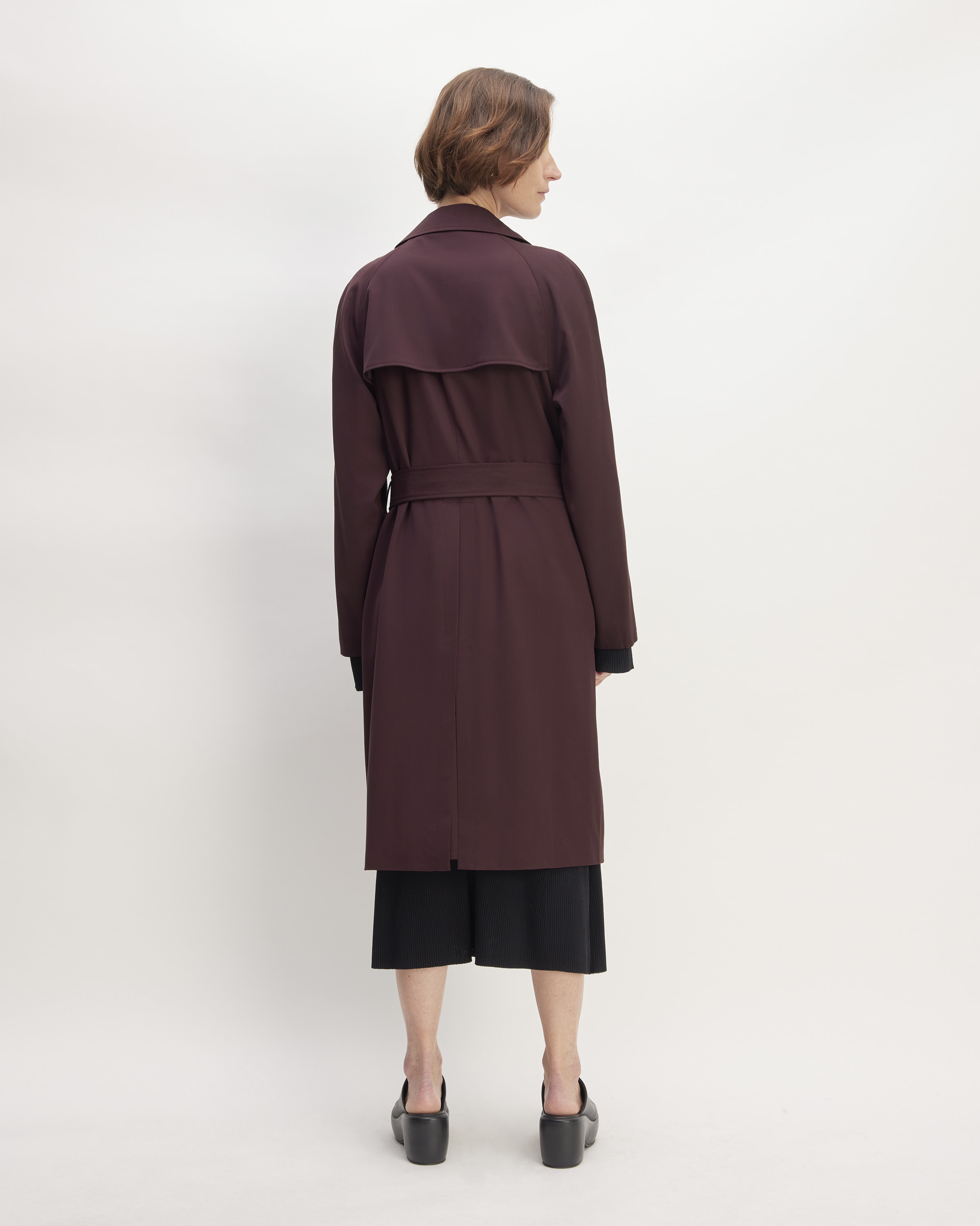 The Italian Wool Modern Trench Burgundy – Everlane