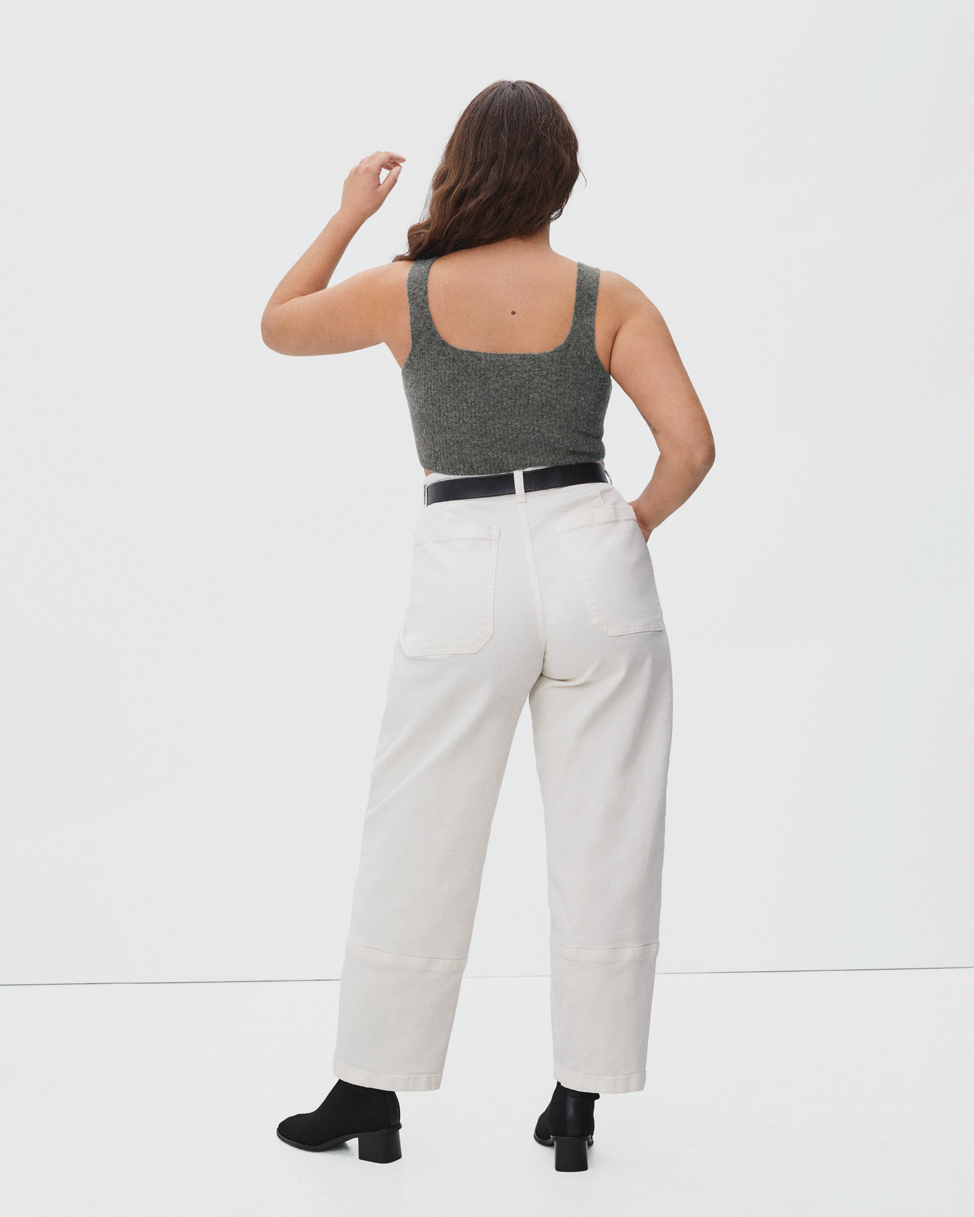The Cozy-Stretch Tank Heathered Charcoal – Everlane