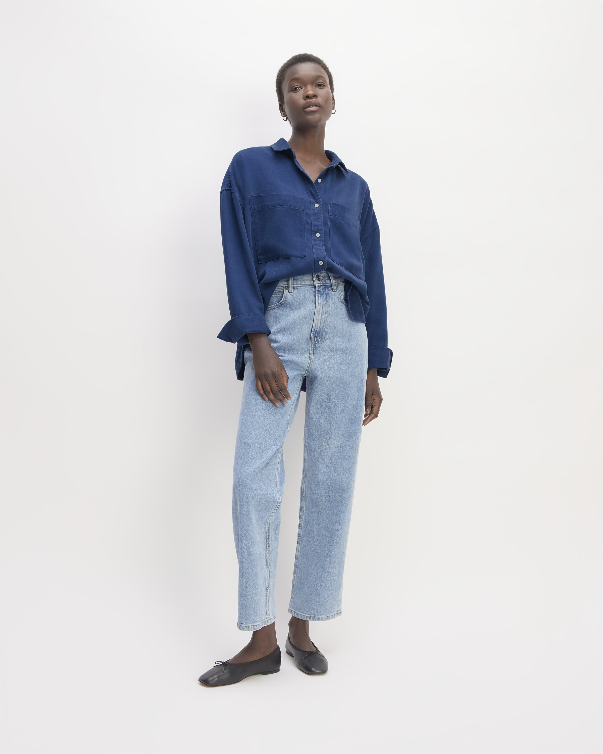 The TENCEL™ Boxy Shirt Bellwether Blue – Everlane