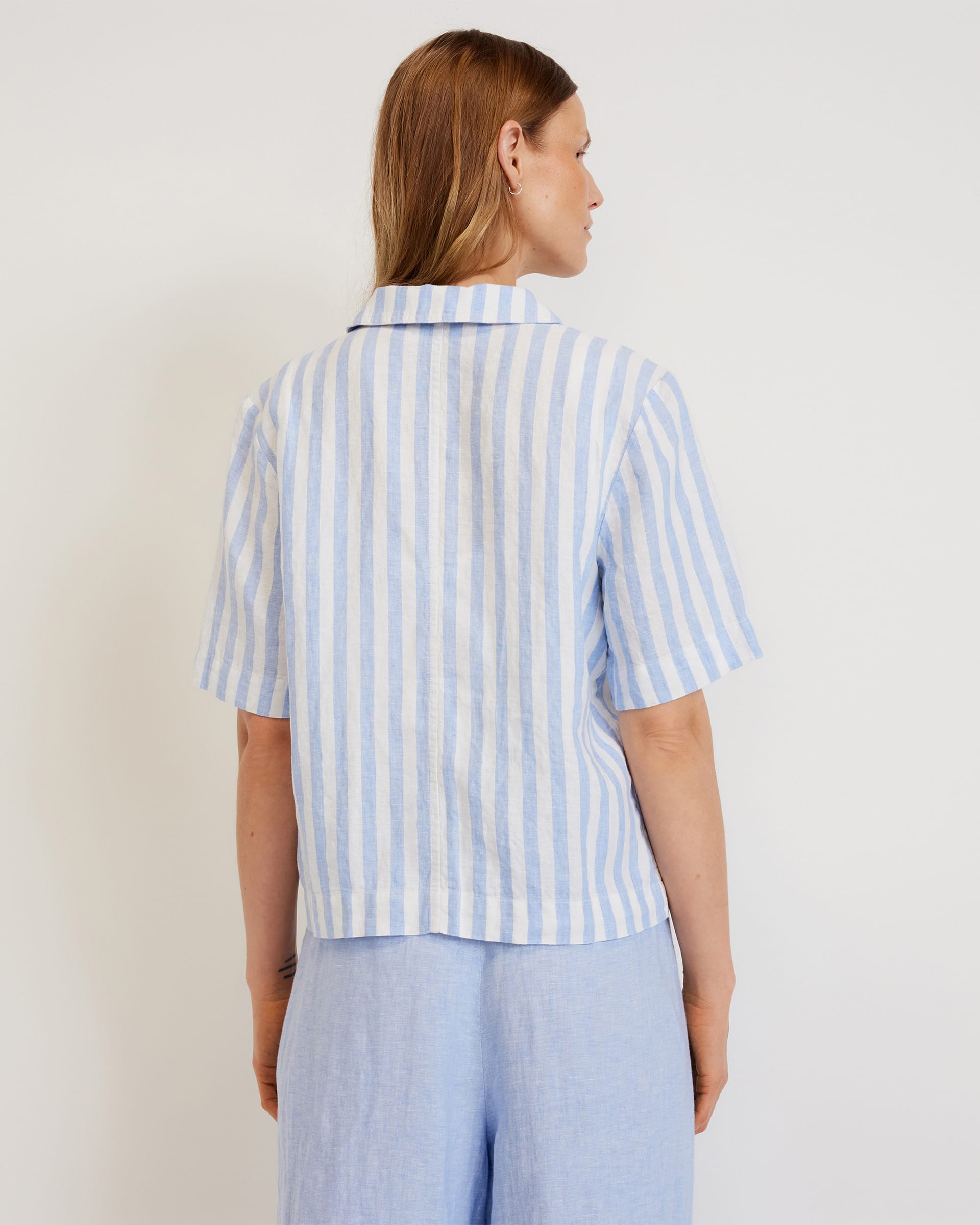 The Linen Workwear Shirt Blue / White – Everlane