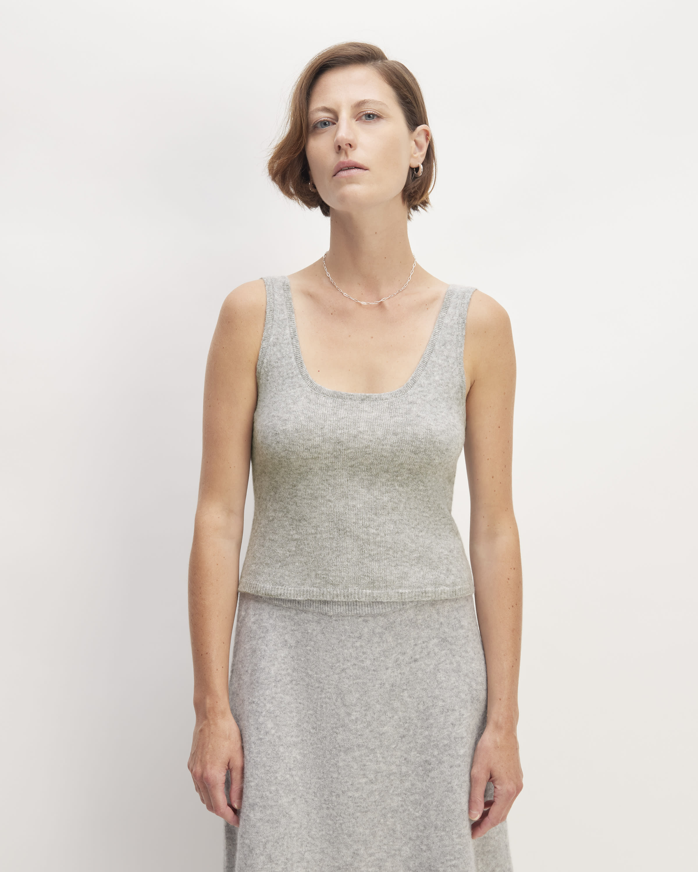 The Cozy-Stretch Tank Heathered Grey – Everlane
