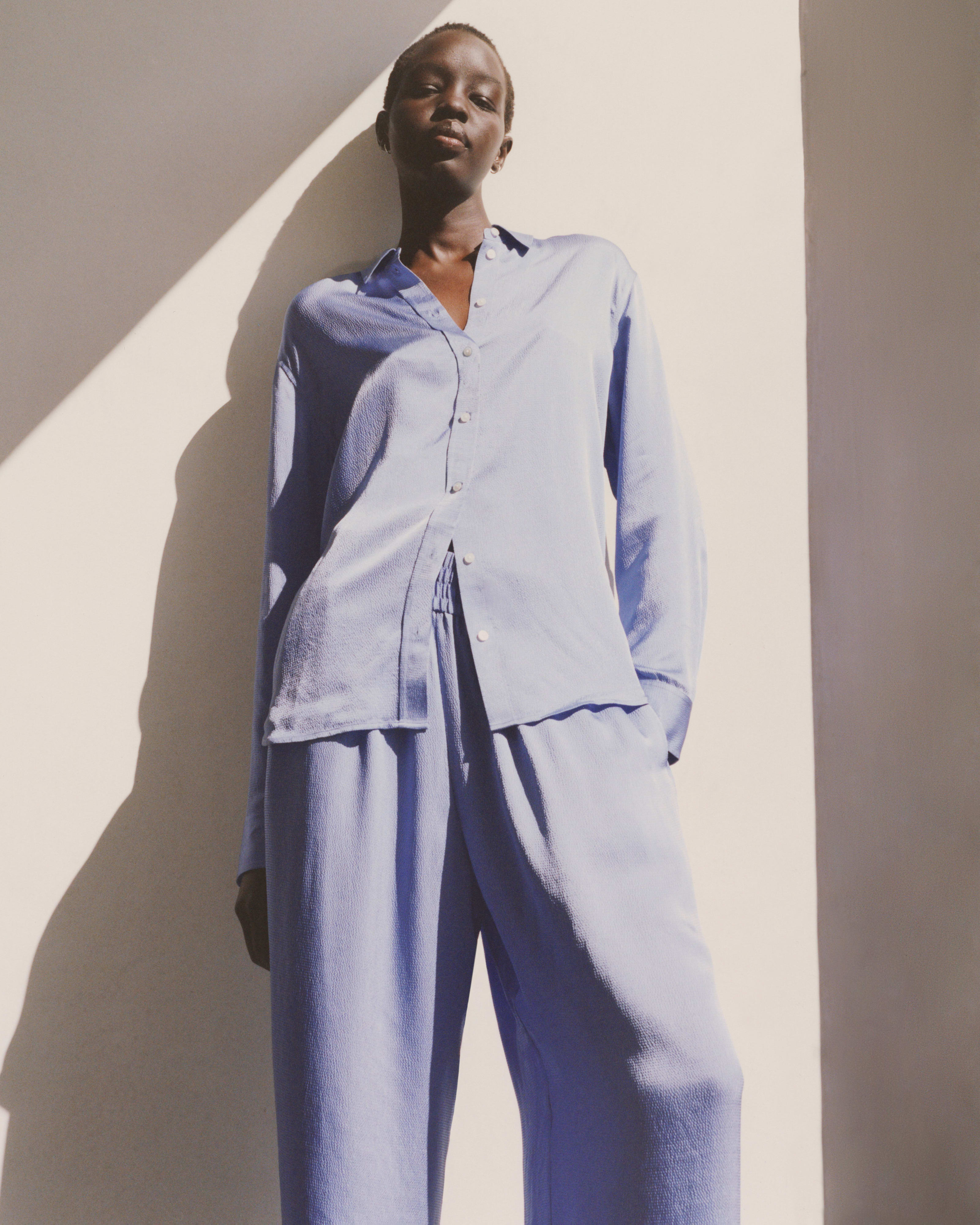 The Satin Relaxed Shirt Cornflower Blue – Everlane