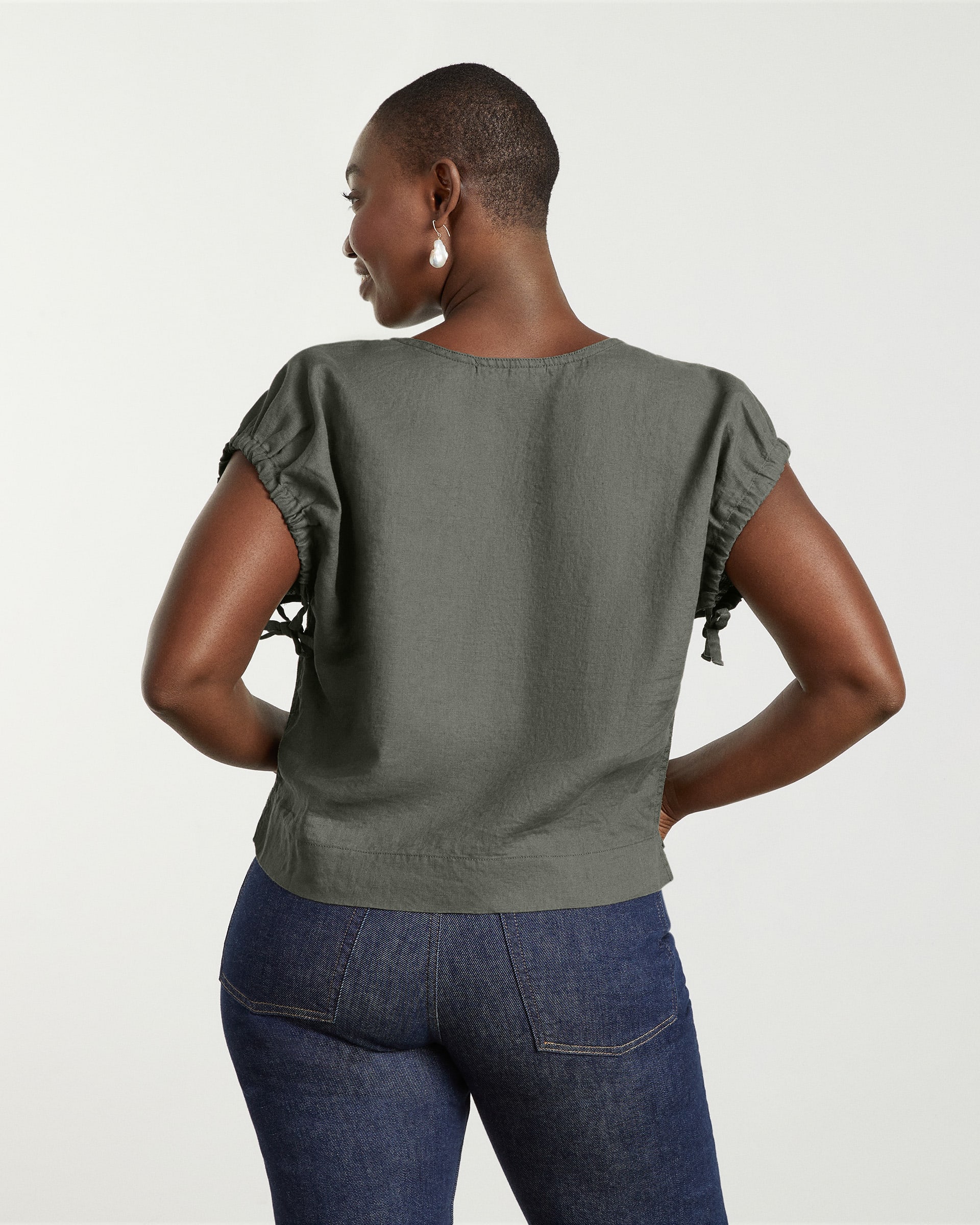 The Drawstring Tunic Pewter Green – Everlane