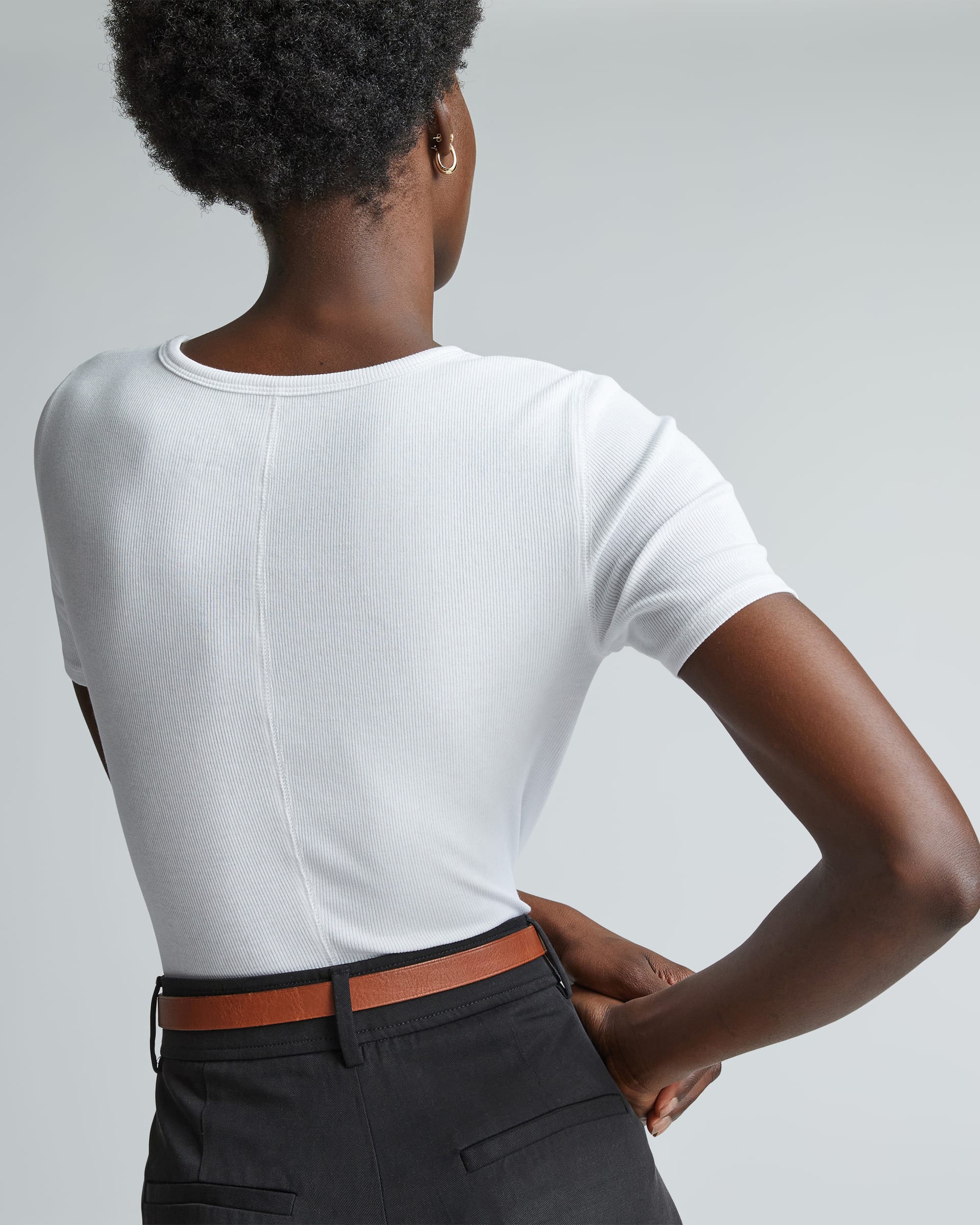 The Supima® Micro Rib Crew White Everlane
