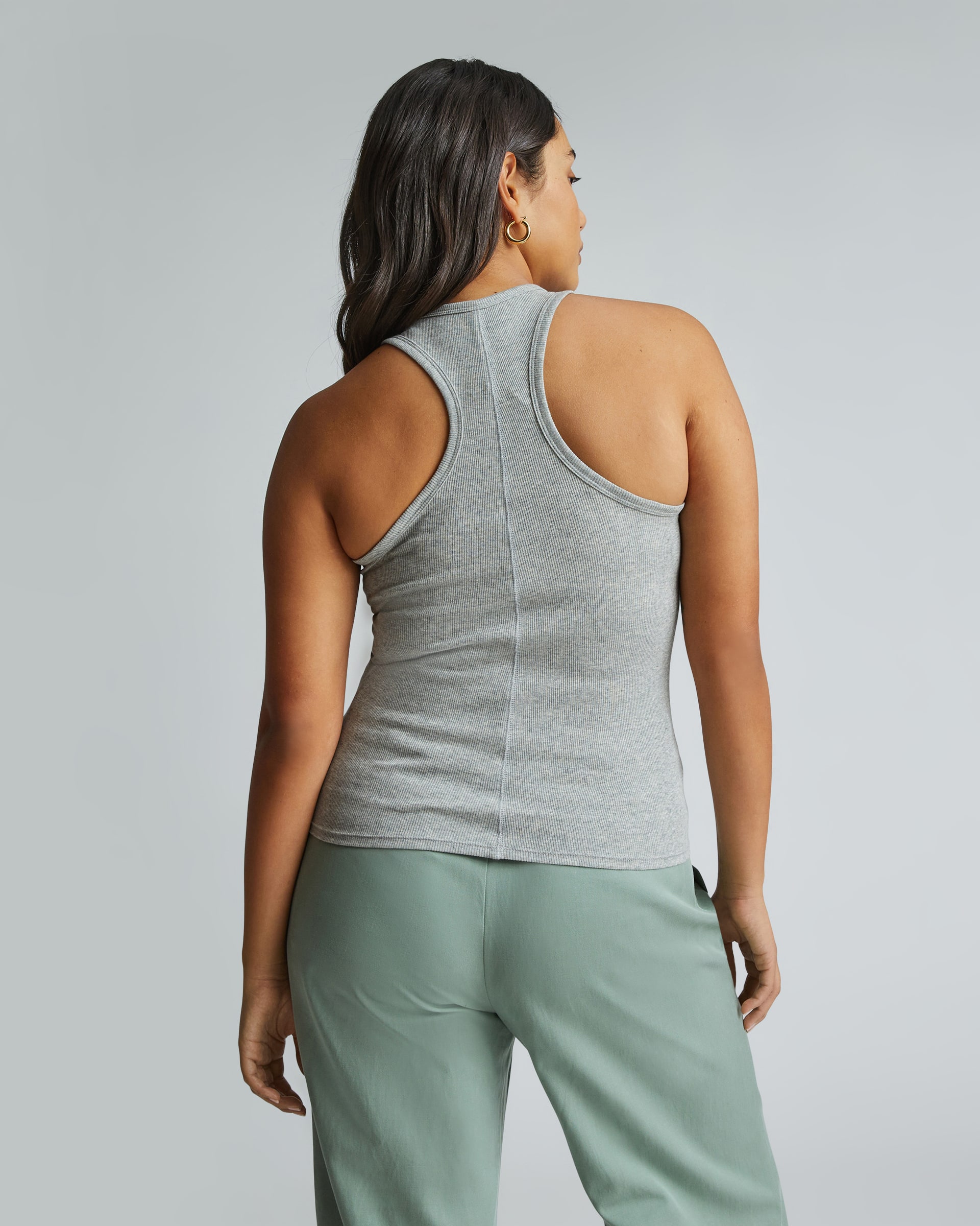 The Supima® Micro-Rib Racerback Tank Heathered Grey – Everlane
