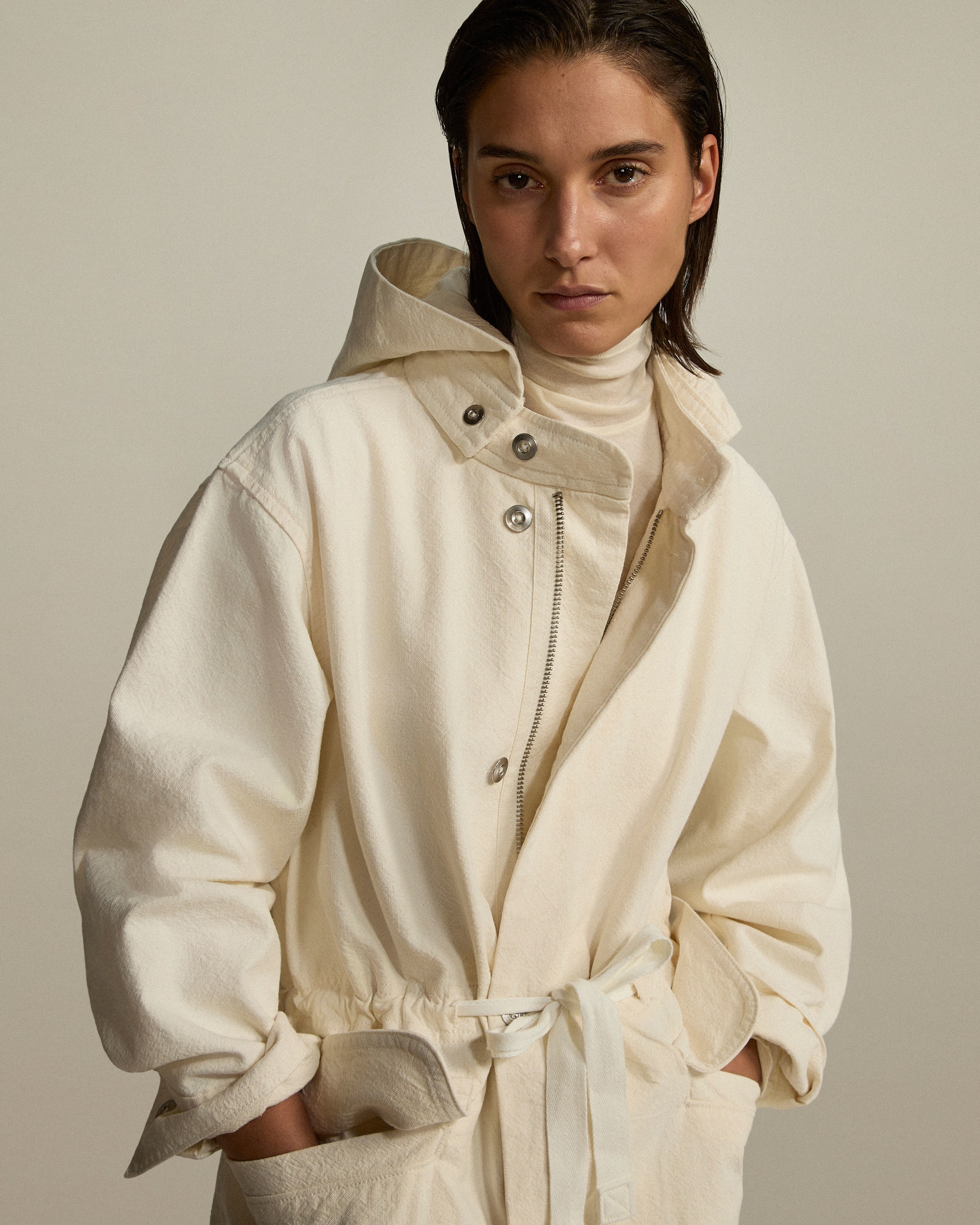 The Canvas Organic Cotton Parka Bone – Everlane