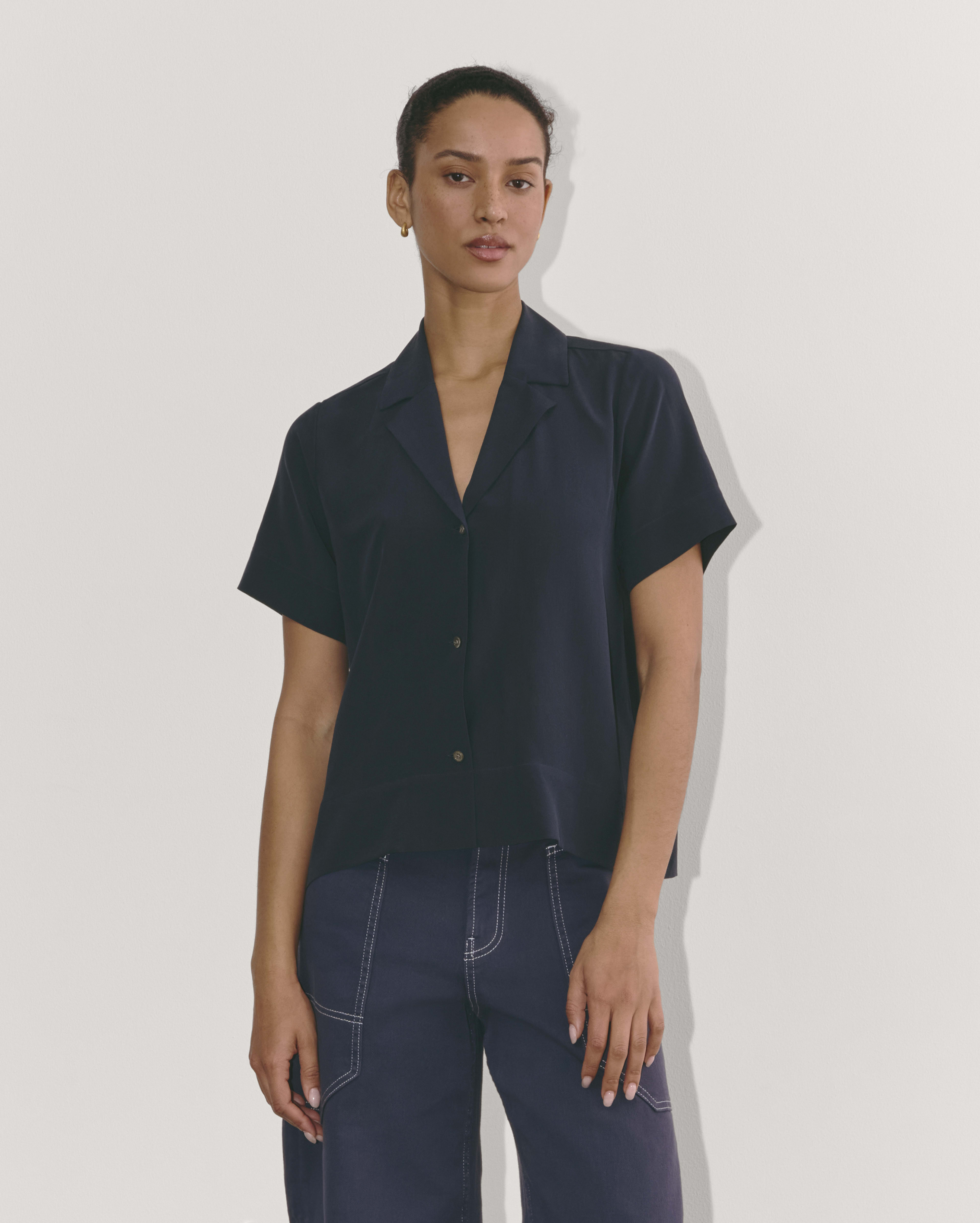 The Notch Shirt in Washable Silk