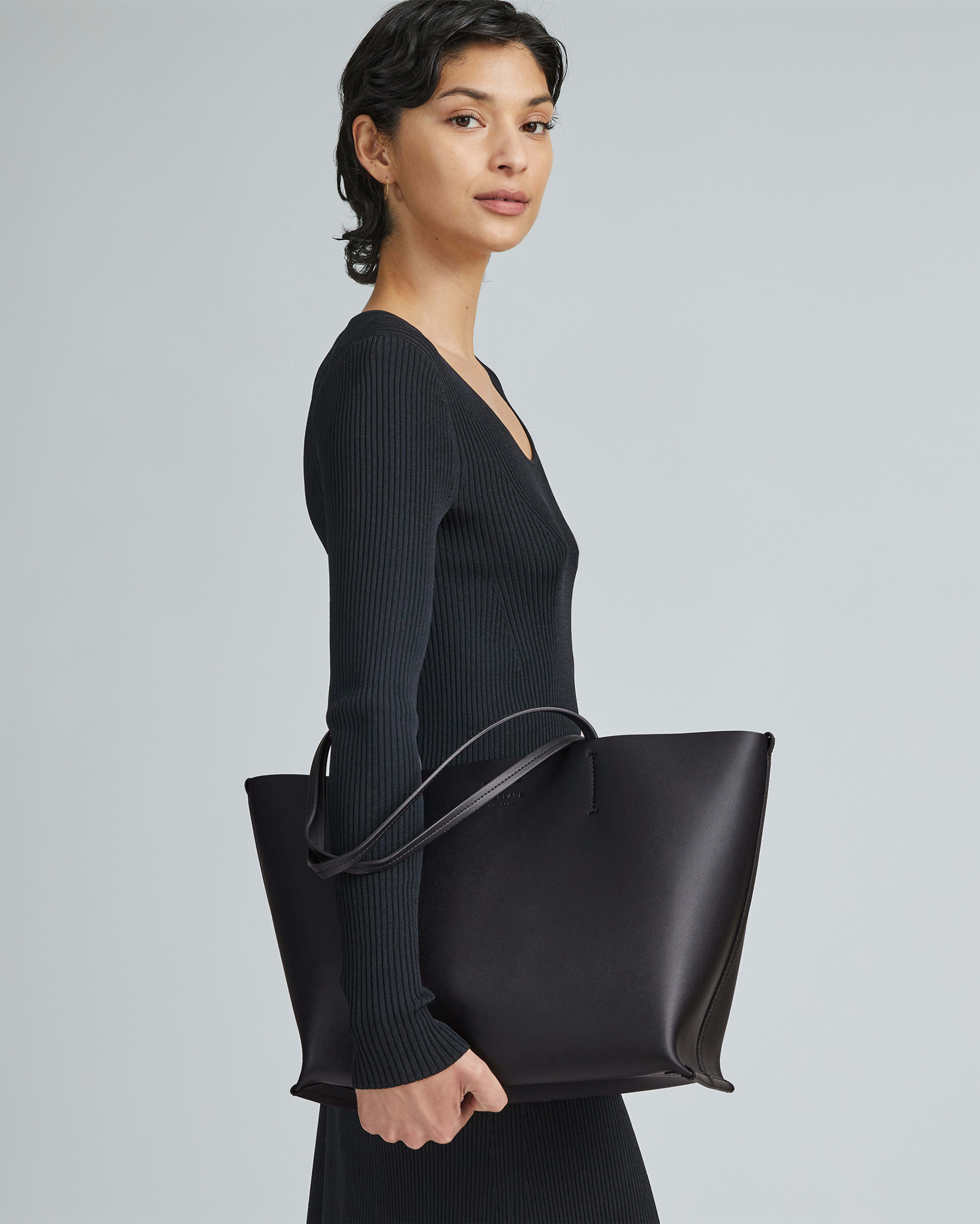 The Luxe Medium Italian Leather Tote
