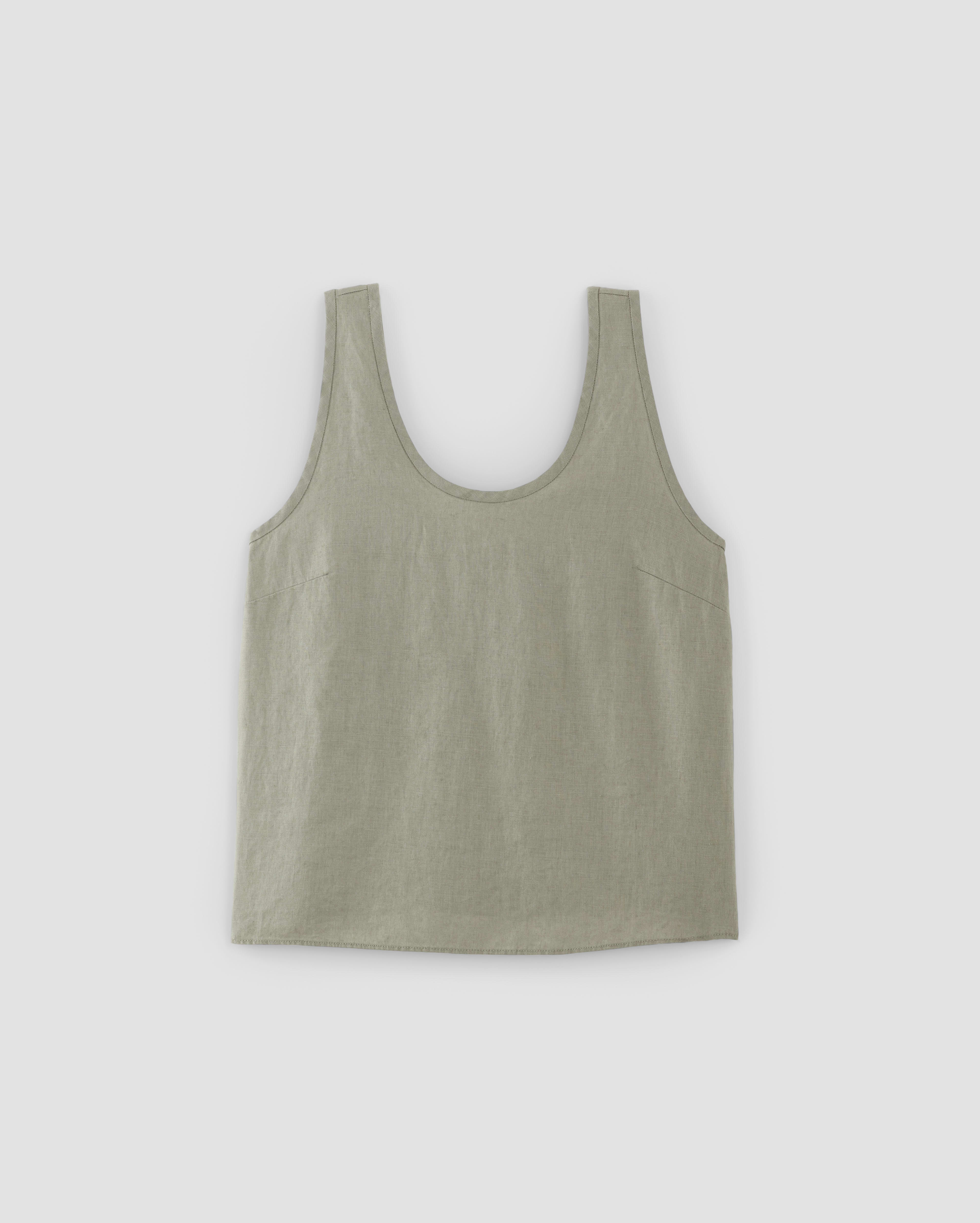 Image of The Linen Scoop-Neck Tank
