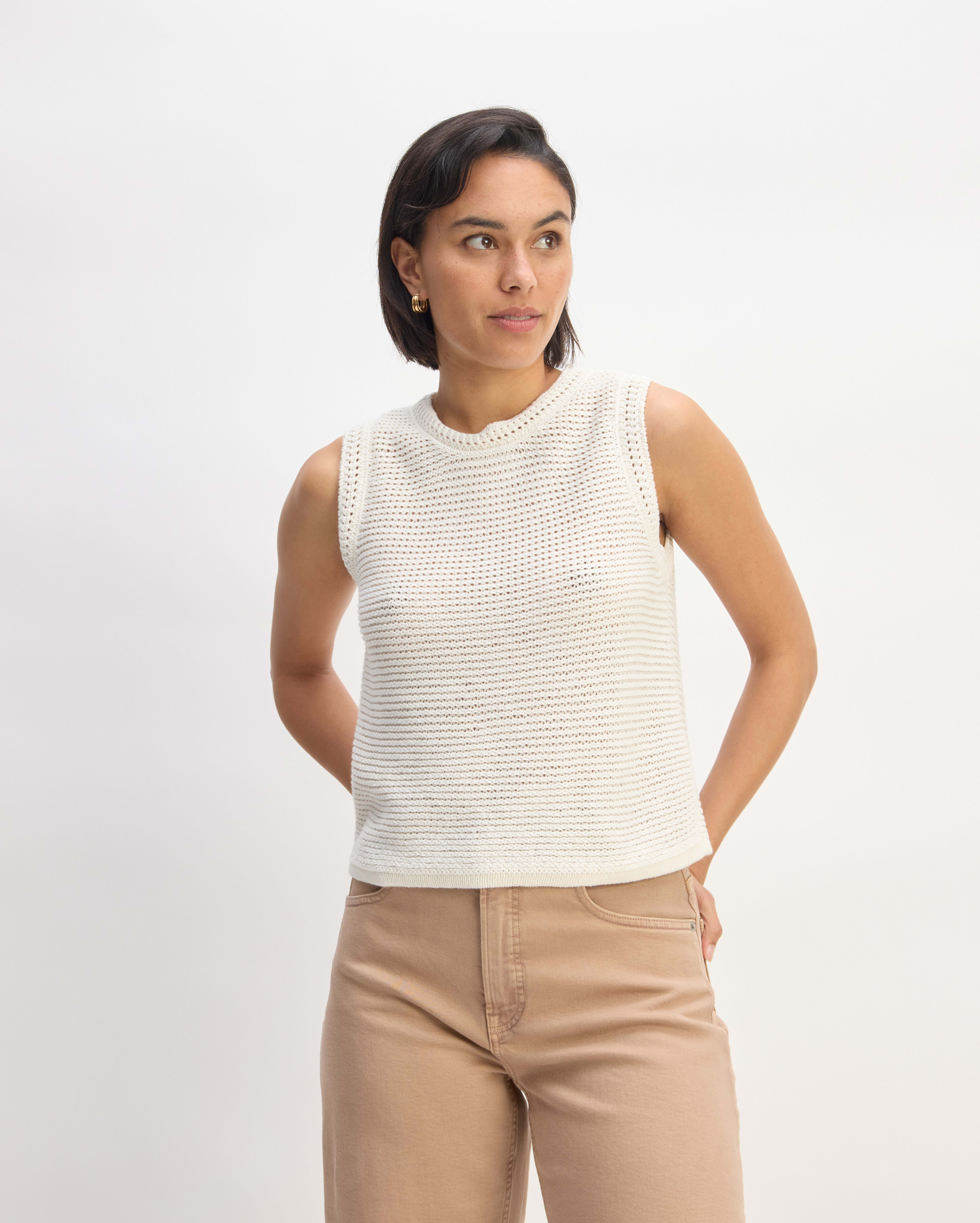 Image of The Organic Cotton Open-Stitch Tank